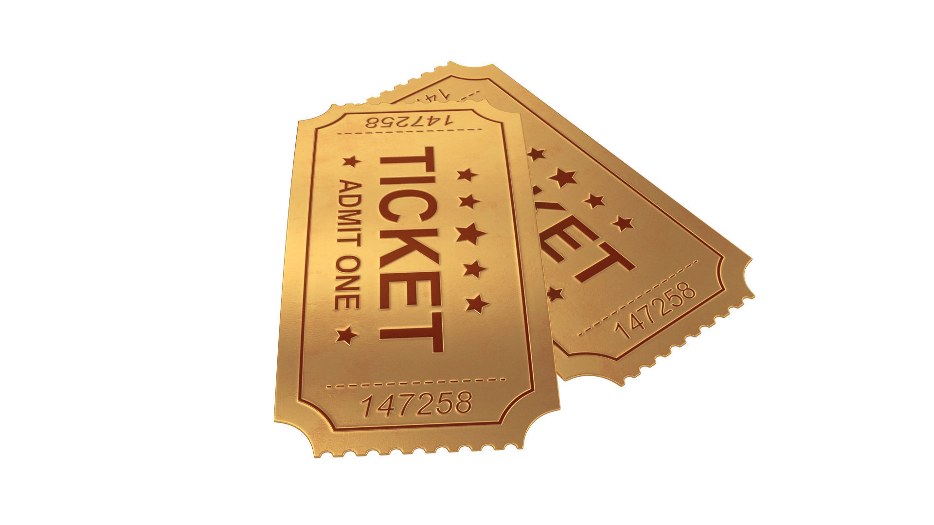 Golden ticket 3D model | CGTrader