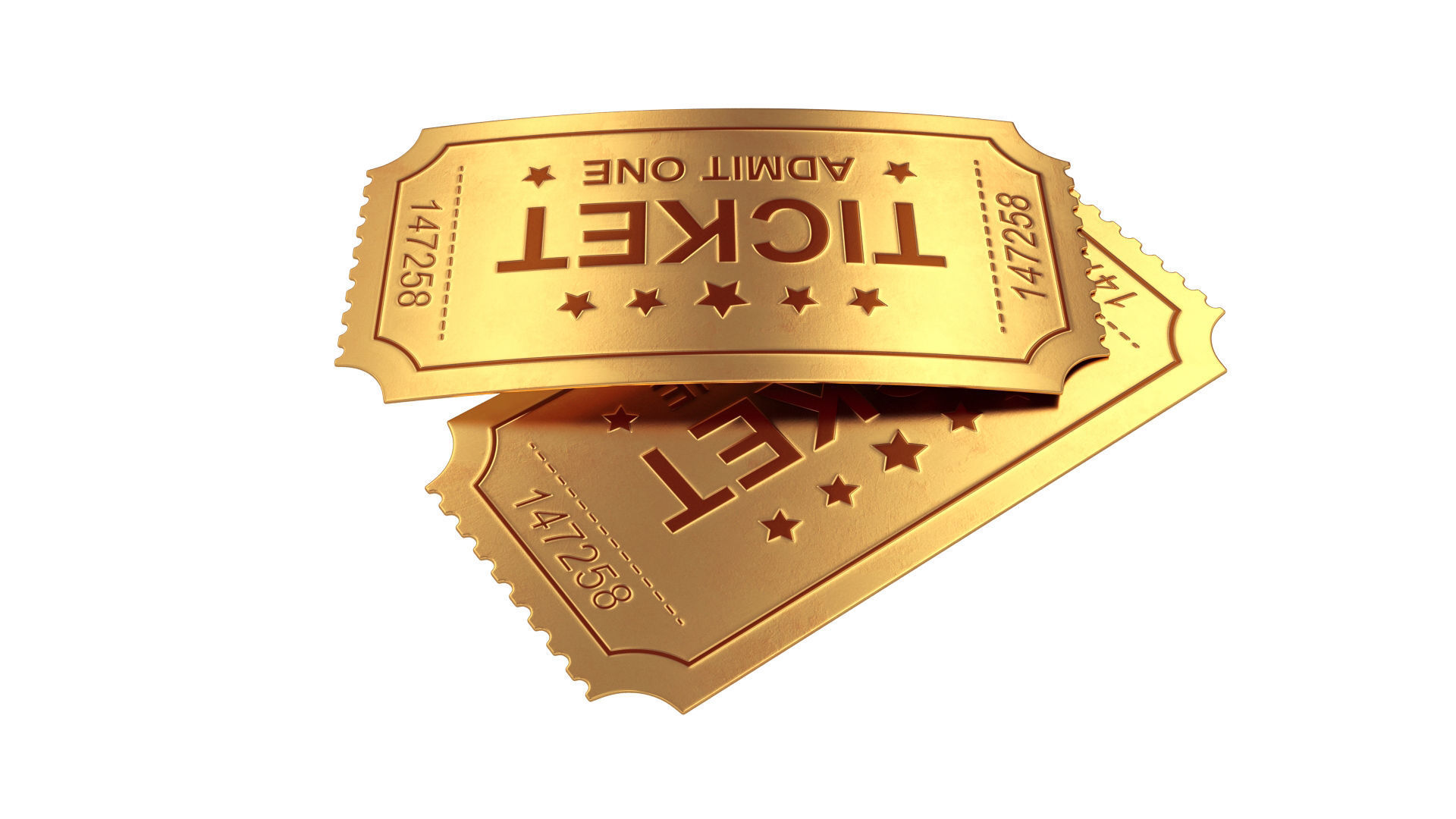 Golden ticket 3D model | CGTrader