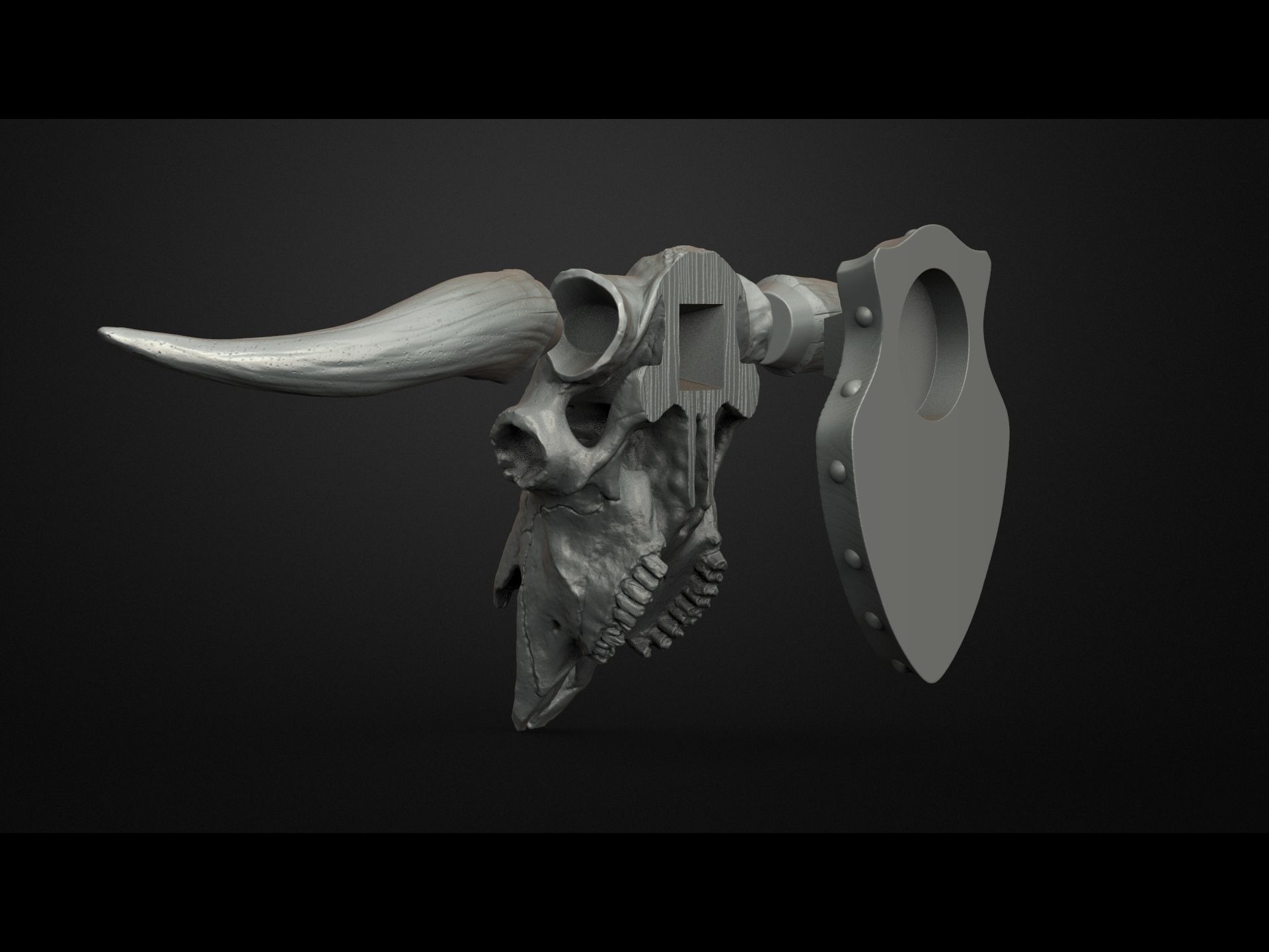 Traditional Bull Scull Scary Bull Scull Decor on wall 3D model 3D ...