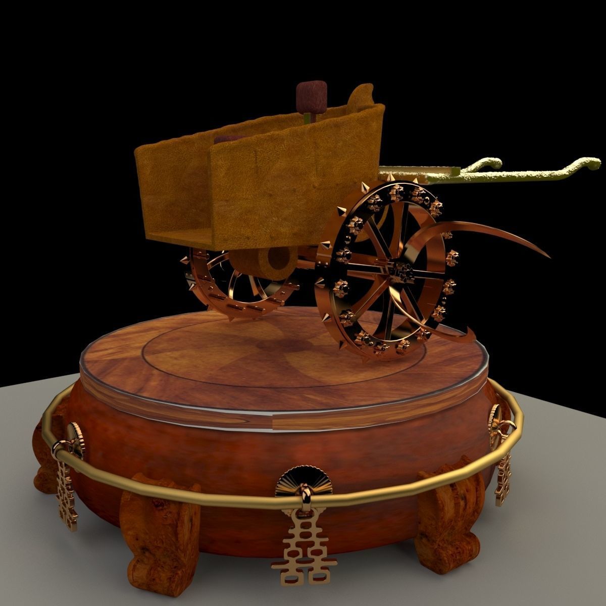 Chinese display stand with chariot 3D model | CGTrader