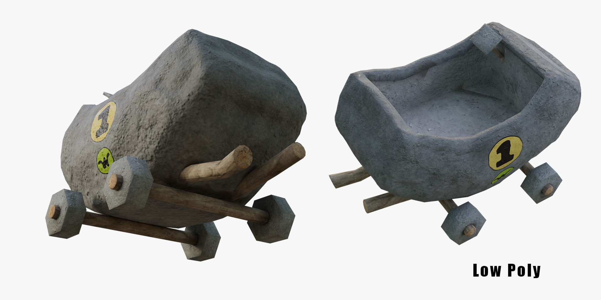 3D model Race Car 01 Stone Car VR / AR / low-poly | CGTrader