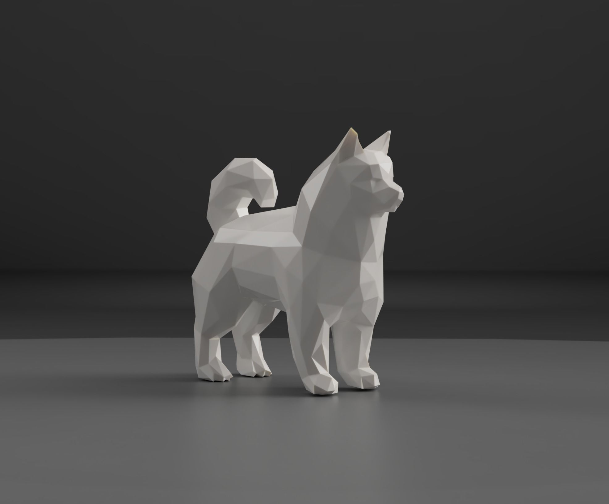 Samoyed Low Poly dog 3D model 3D printable | CGTrader