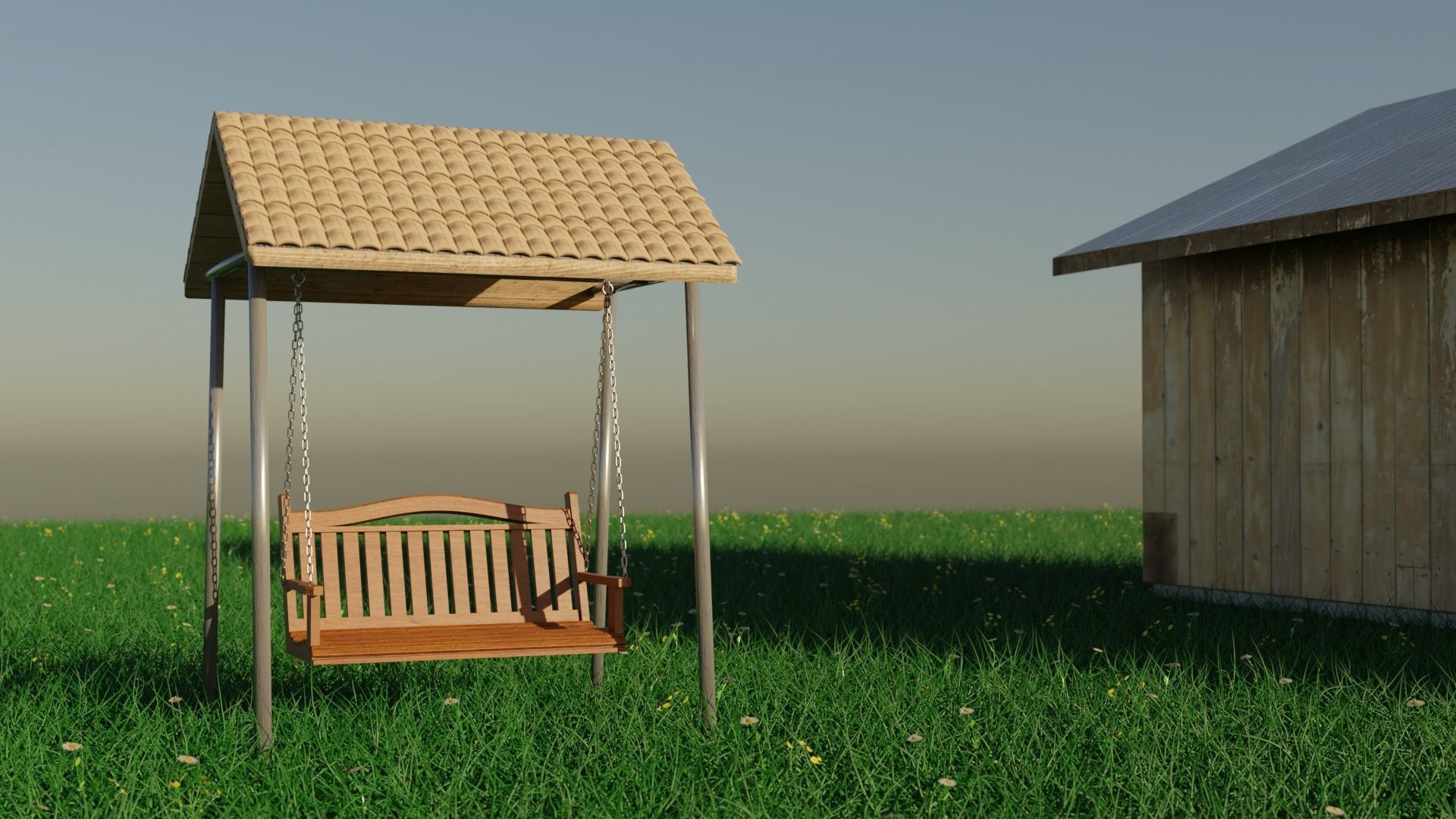 Porch Swing with RoofTop 3D model | CGTrader