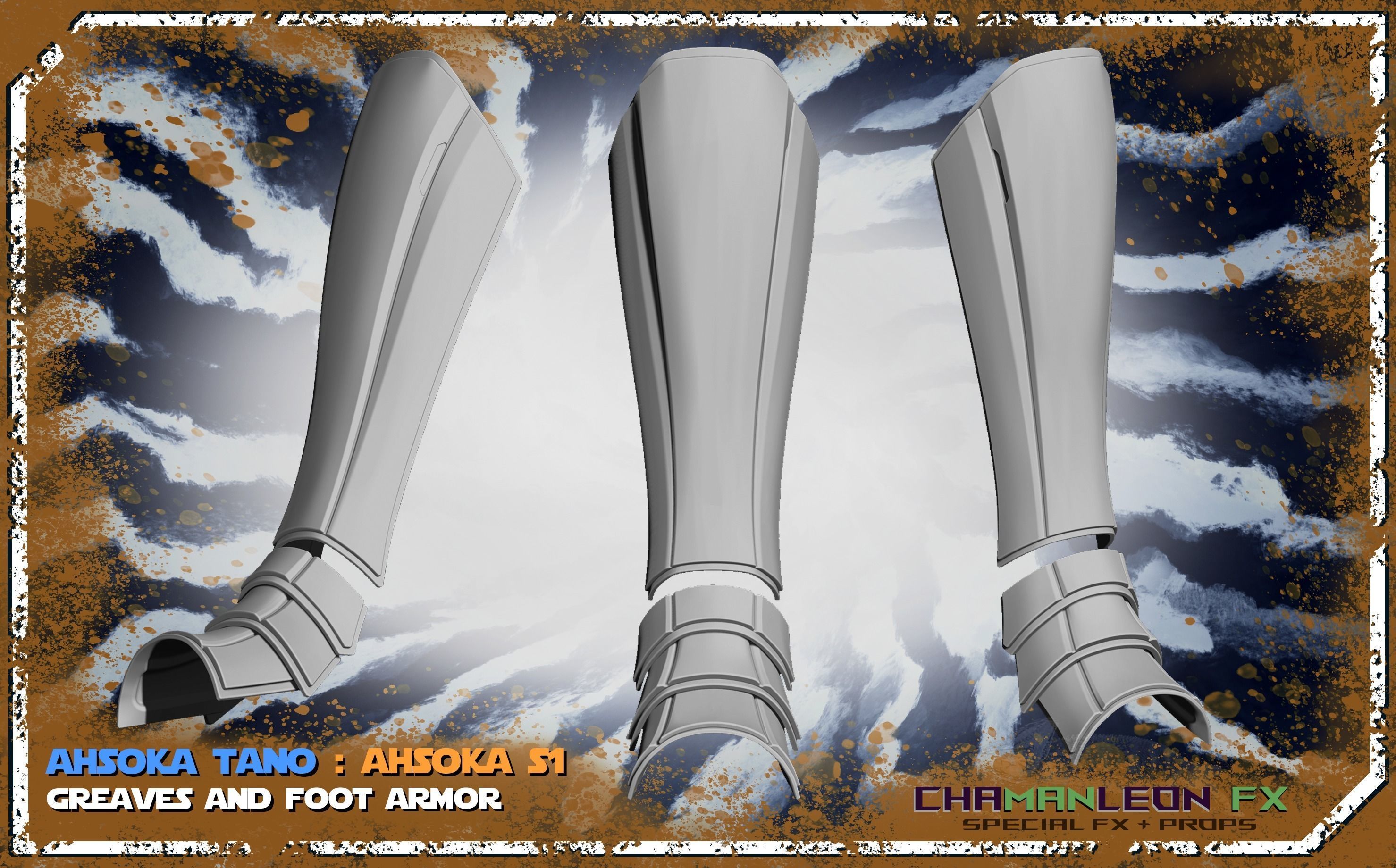 Ahsoka Tano Shin Greaves The Mandalorian Cosplay 3D model 3D printable ...