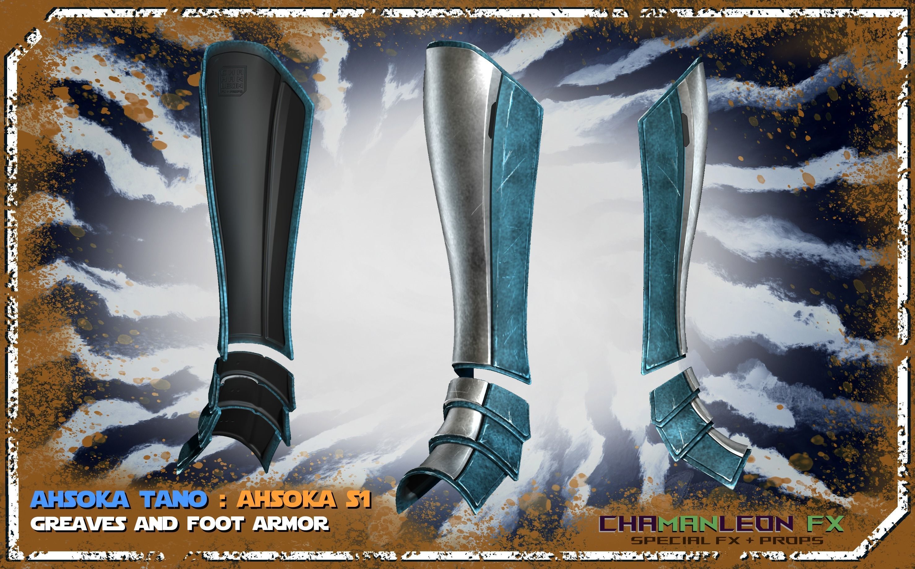 Ahsoka Tano Shin Greaves The Mandalorian Cosplay 3D model 3D printable ...