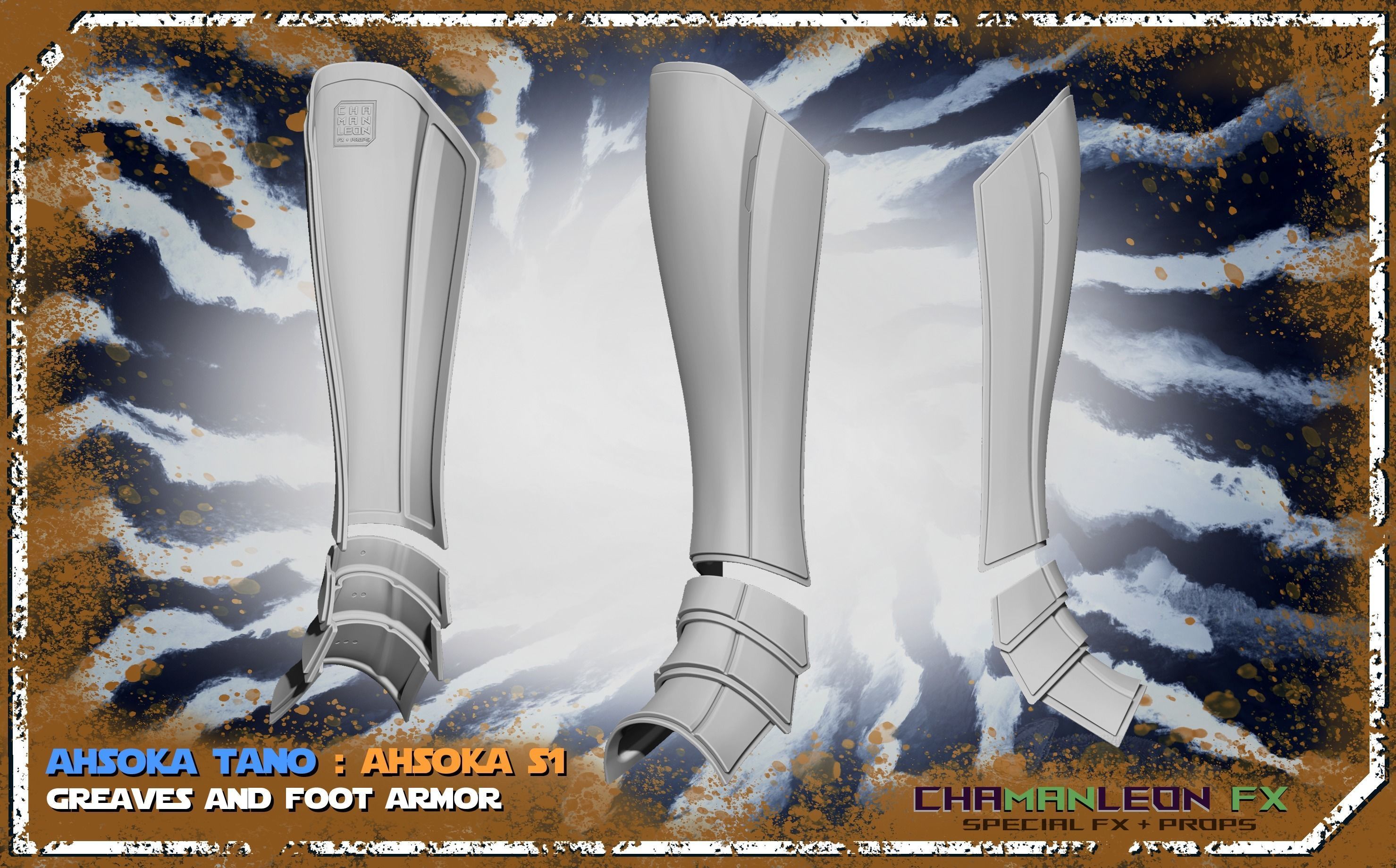 Ahsoka Tano Shin Greaves The Mandalorian Cosplay 3D model 3D printable ...