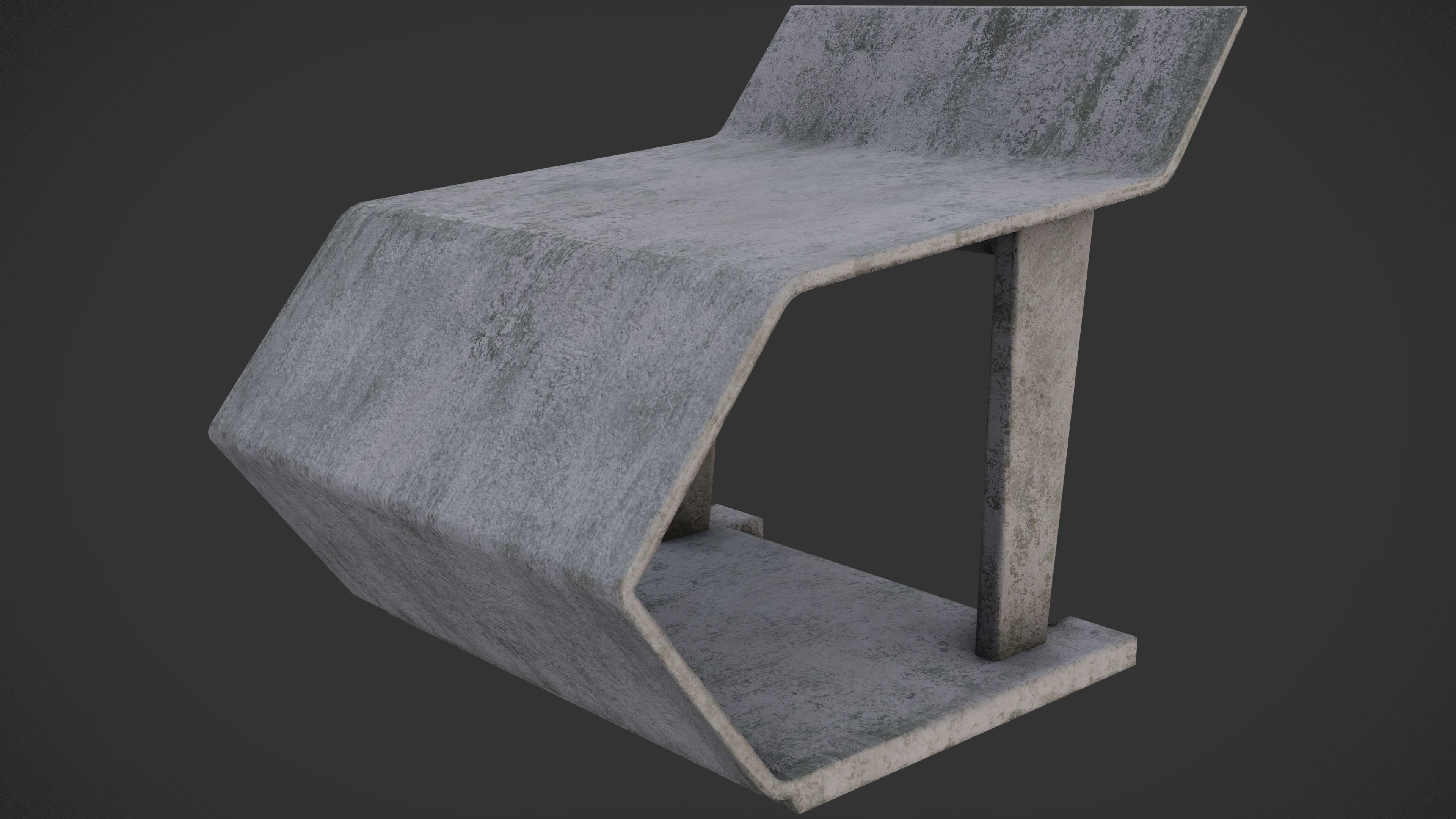 3D model Soviet Concrete Bus Stop VR / AR / low-poly | CGTrader