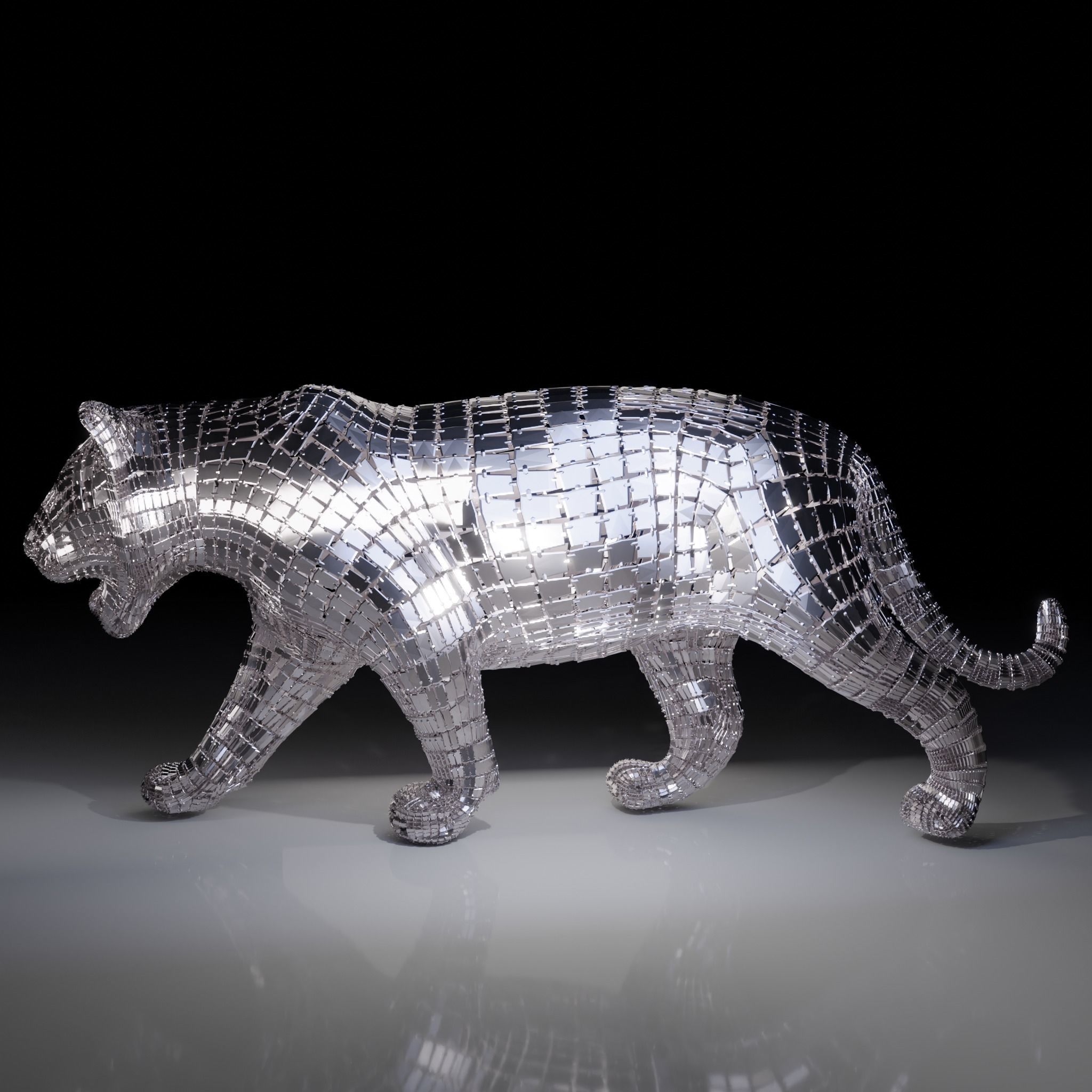 Tiger Abstract Wireframe Metal 3D model | CGTrader