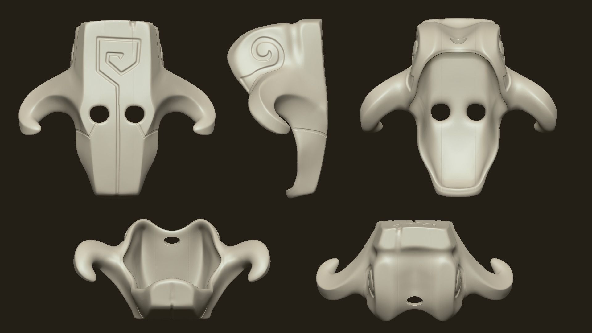 Juggernaut Mask - Dota 02 - Keychain Pendant 3D model 3D printable ...