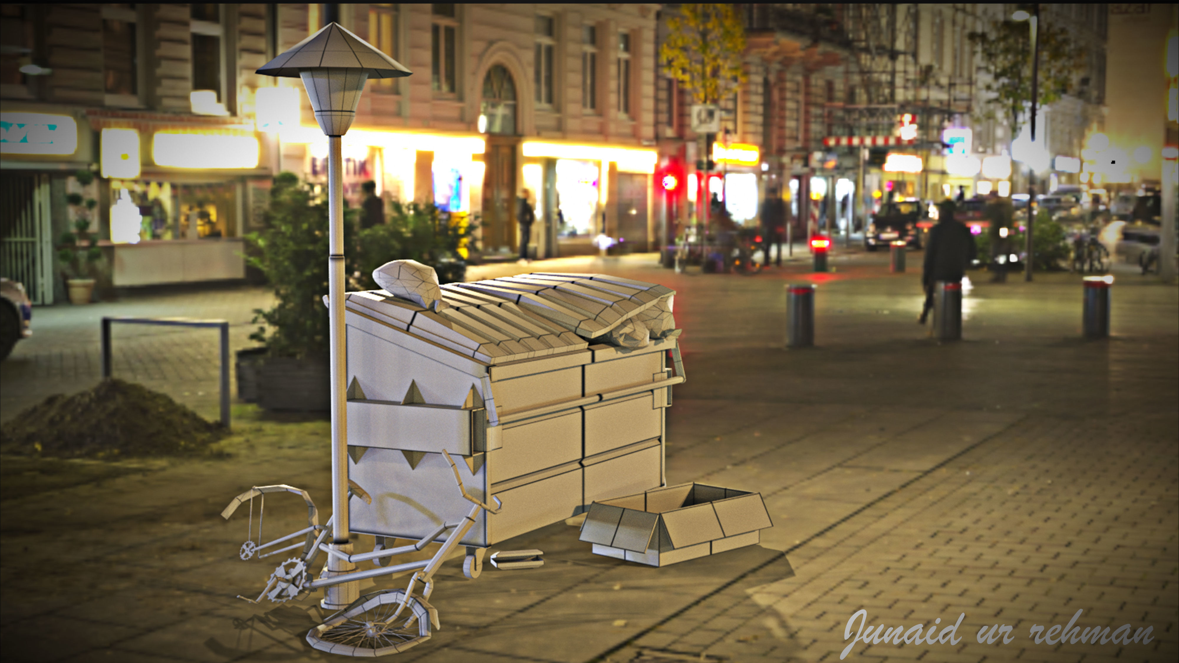 Dumpster prop Game ready asset 3D model | CGTrader