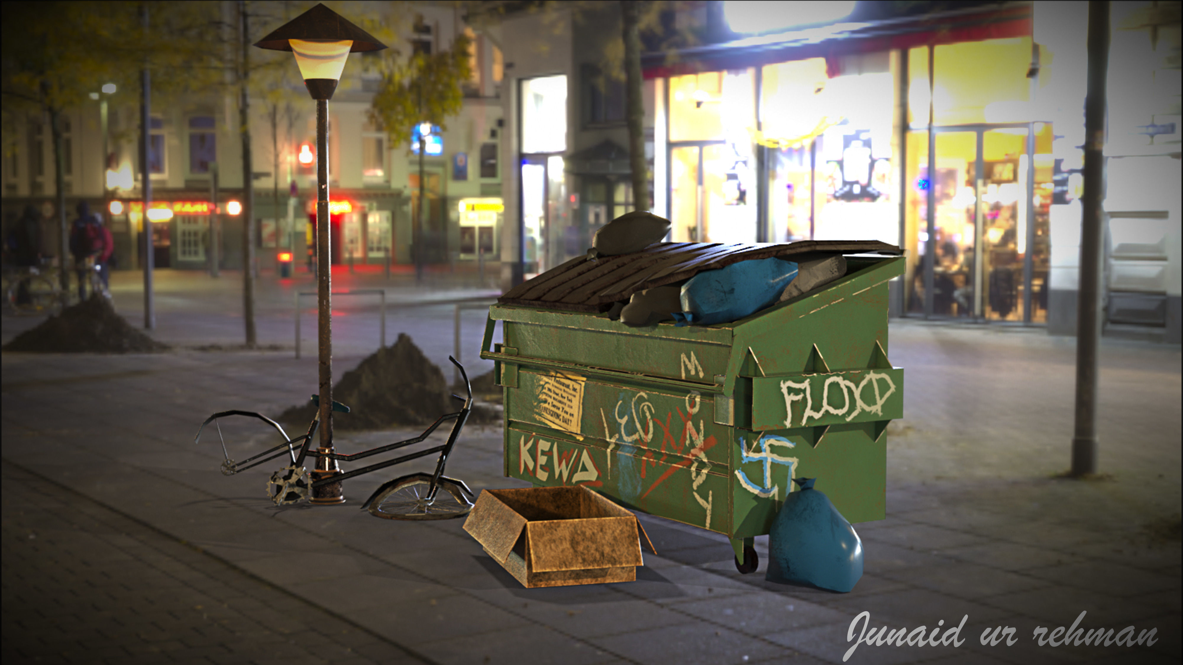 Dumpster prop Game ready asset 3D model | CGTrader