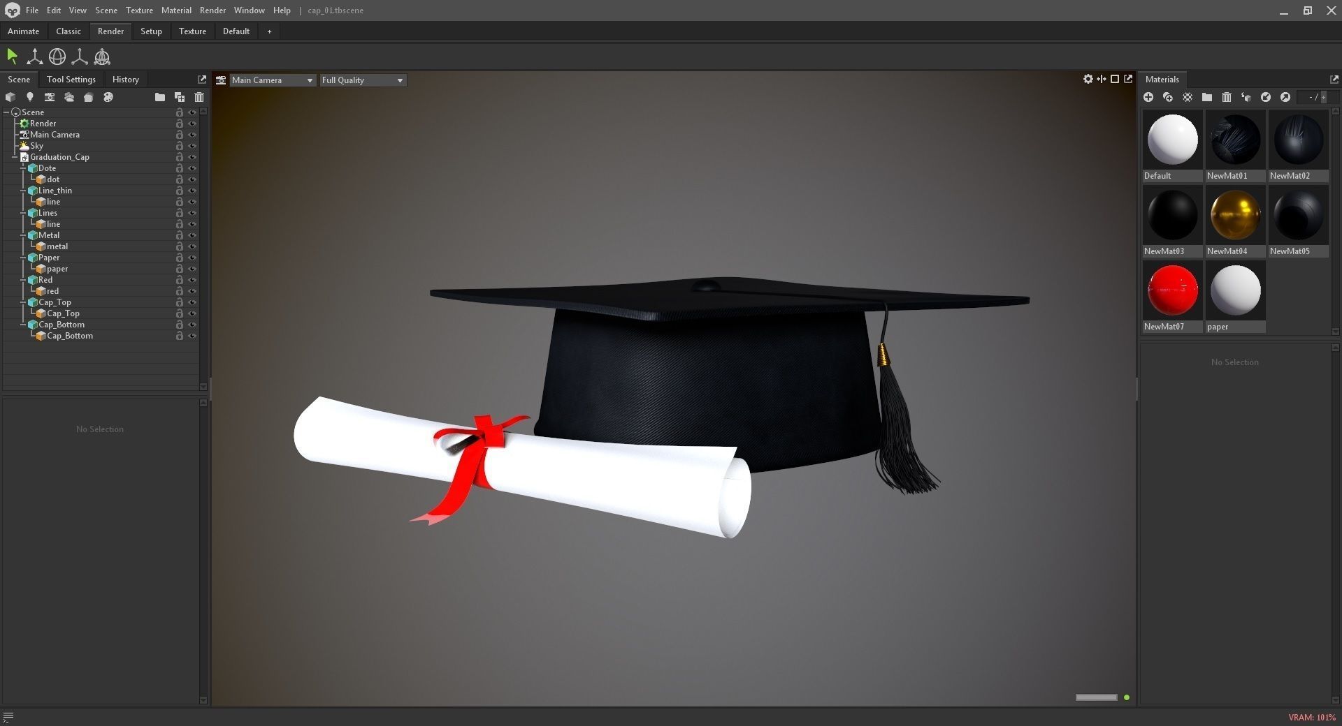 3D model Graduation Cap VR / AR / low-poly | CGTrader