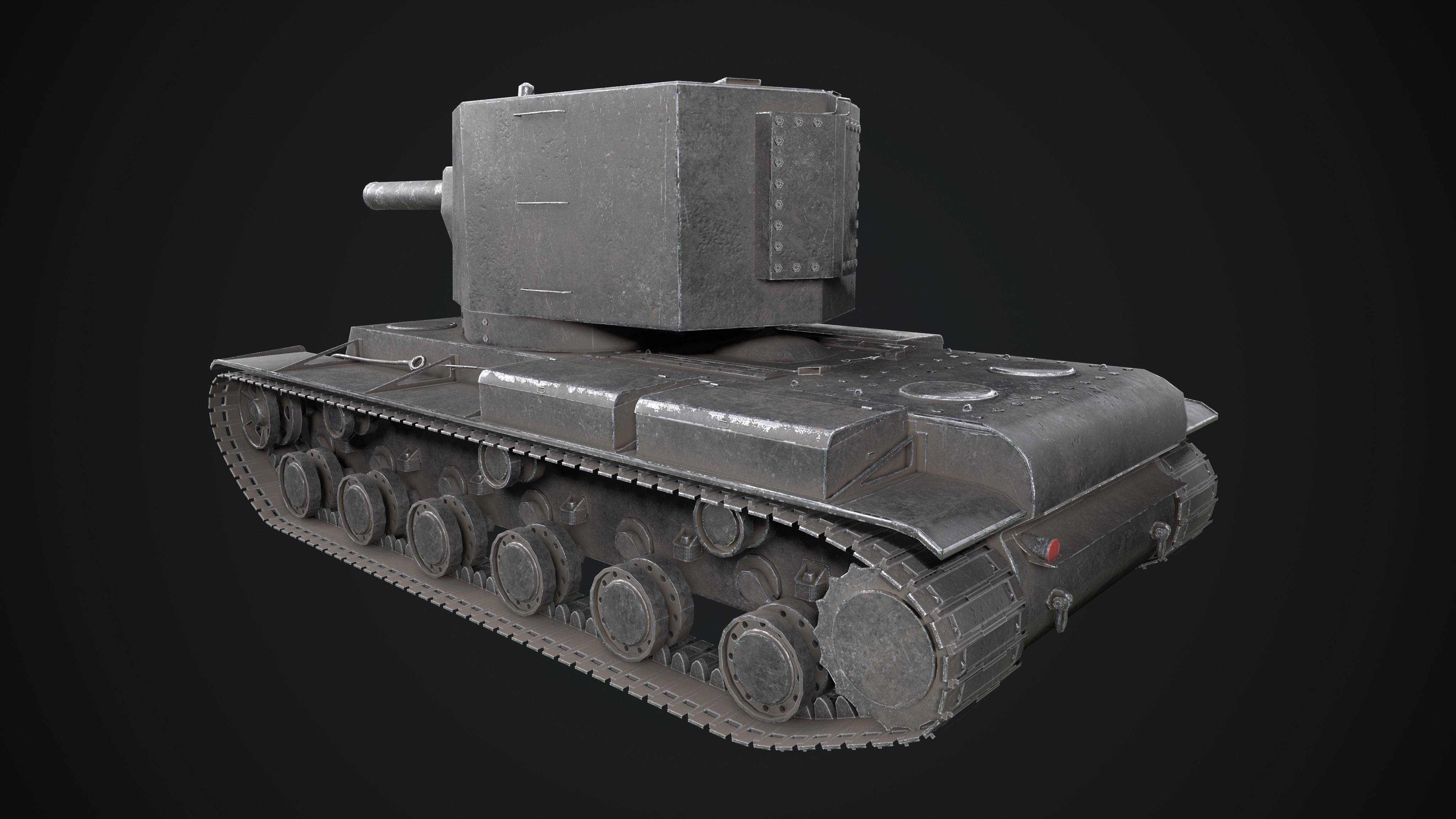 3D model KV-2 low poly black VR / AR / low-poly | CGTrader