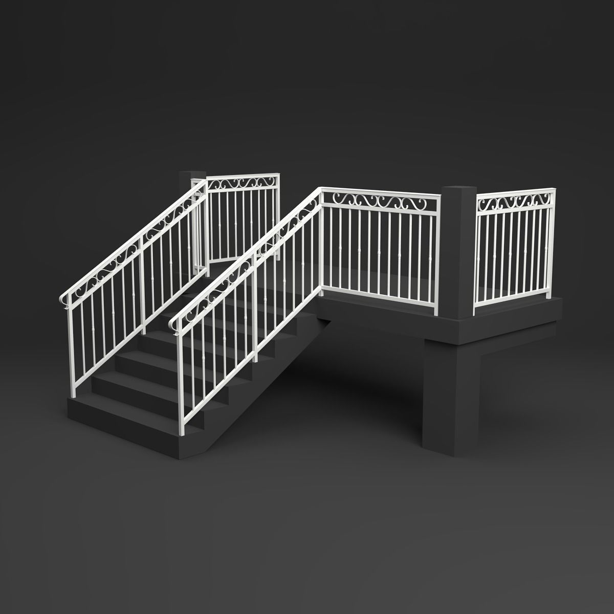 3D model metal railings VR / AR / low-poly | CGTrader