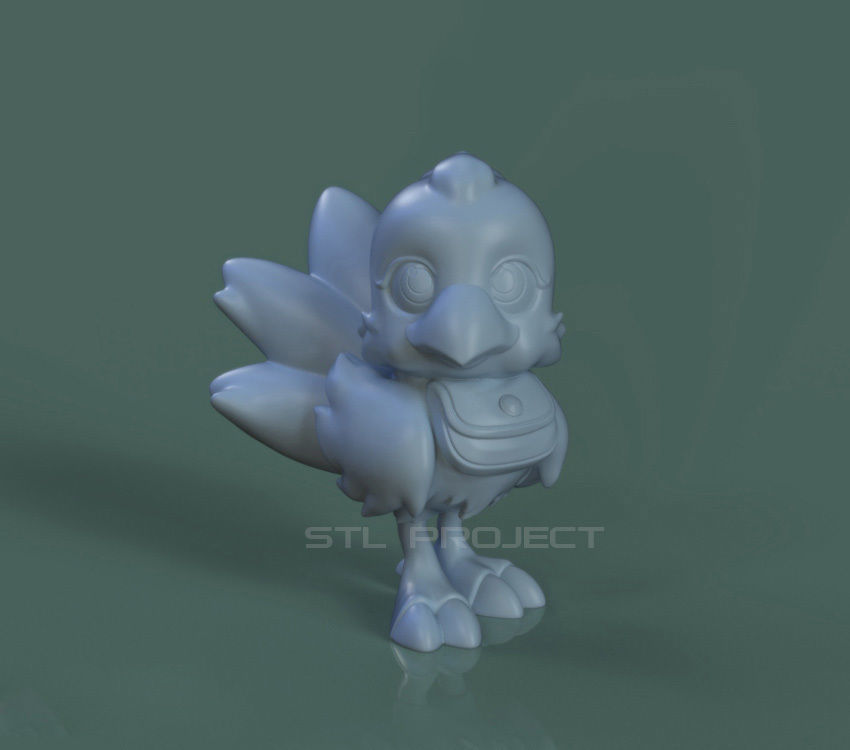 Chocobo chicken with backpack free 3D model 3D printable | CGTrader