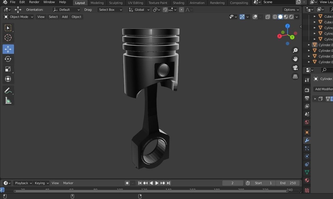 3D model Car Piston without Brand VR / AR / low-poly | CGTrader