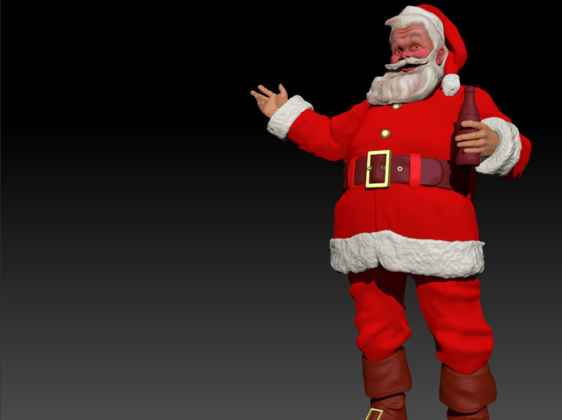 Santa Claus classic by Haddon Sundblom Textured 3D print 3D model 3D ...
