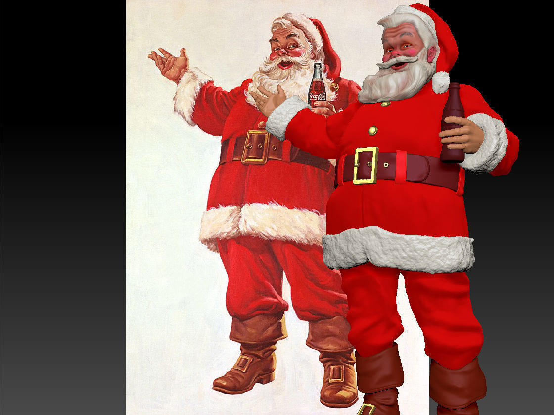 Santa Claus classic by Haddon Sundblom Textured 3D print 3D model 3D ...
