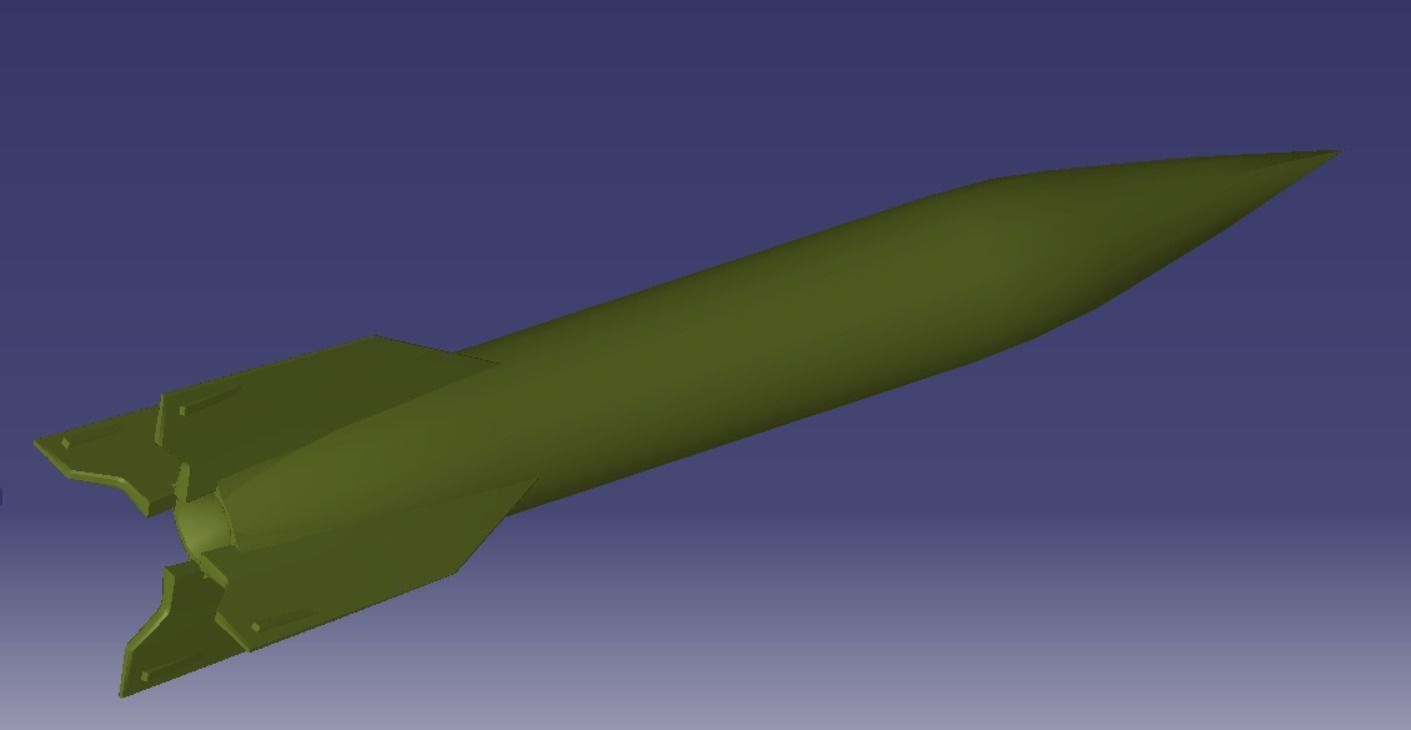 Missile V2 3D model 3D printable | CGTrader