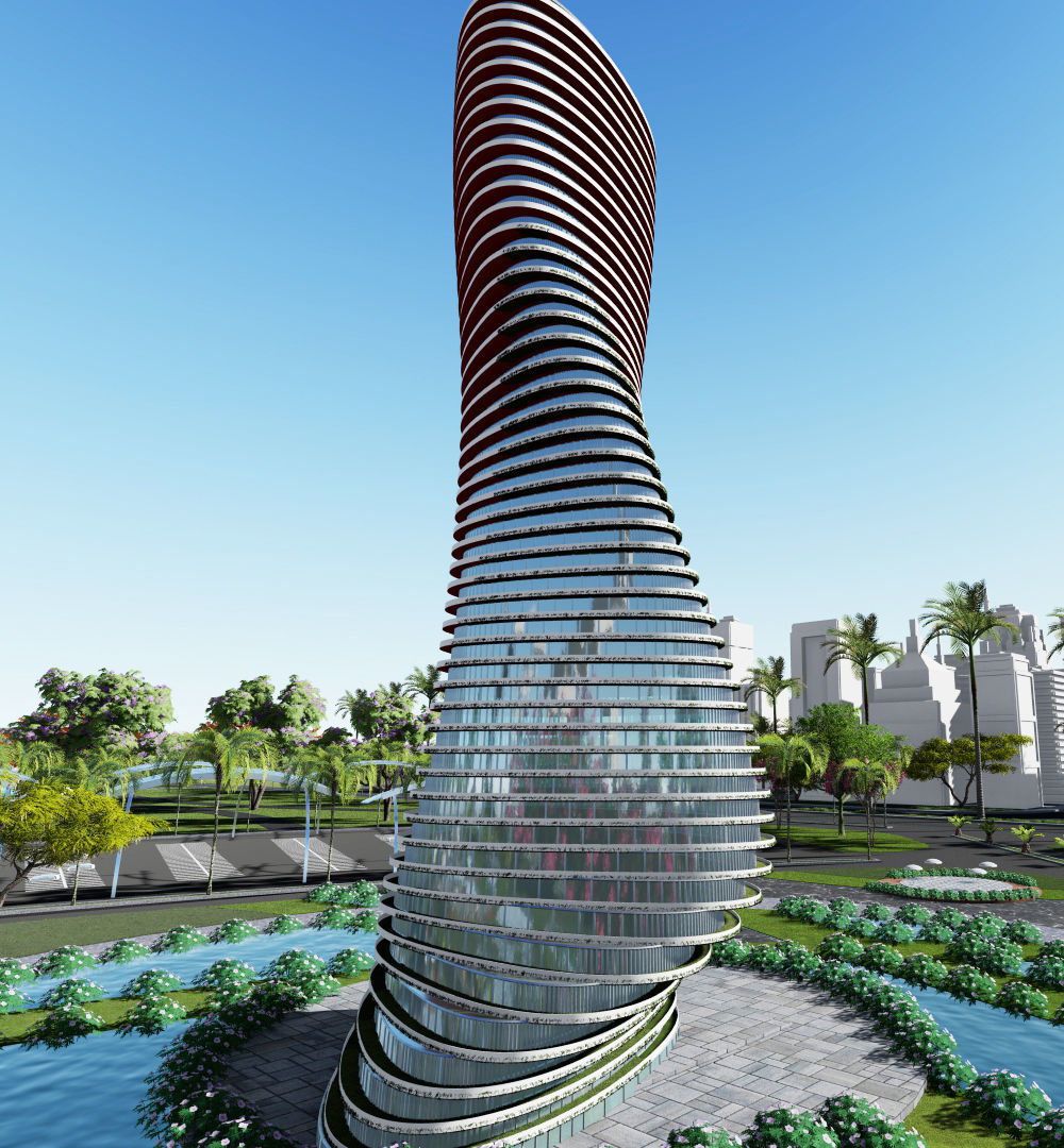 Futuristic Parametric Tower 1 3D model | CGTrader