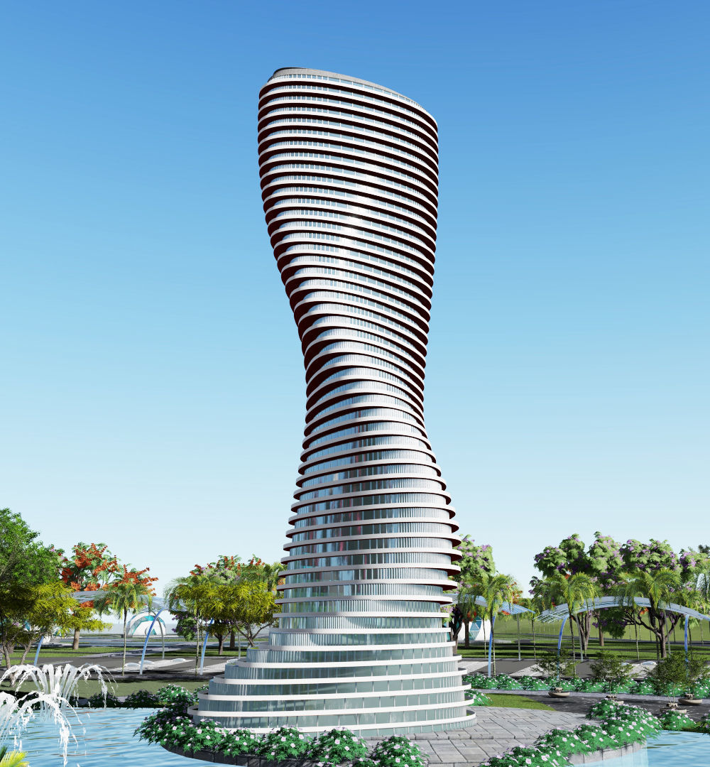 Futuristic Parametric Tower 1 3D model | CGTrader