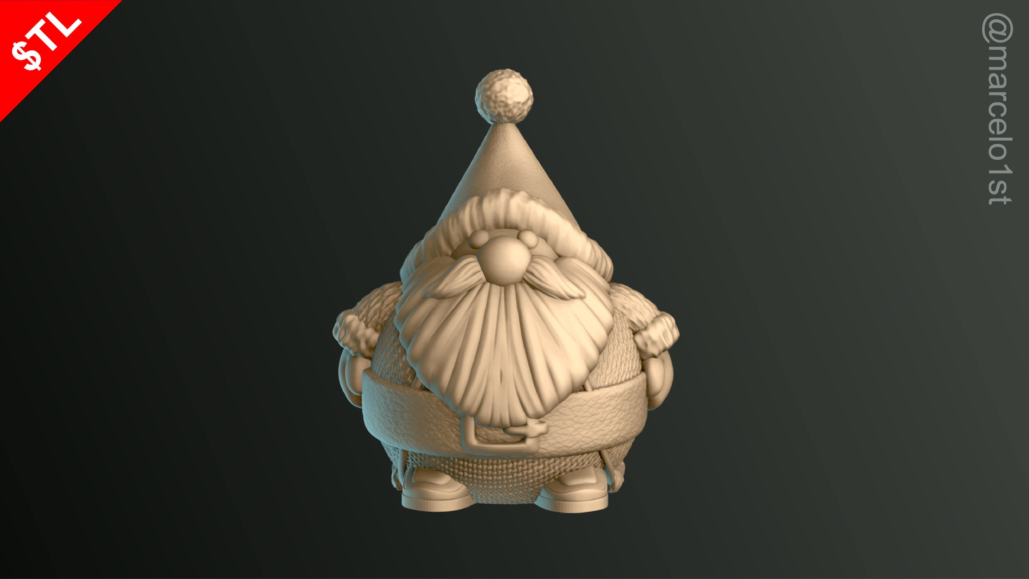 Cute Santa Claus 3D model 3D printable | CGTrader