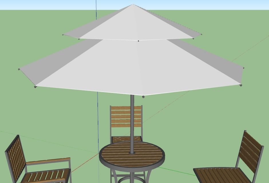 The parasol table and chairs with umbrella free 3D model | CGTrader