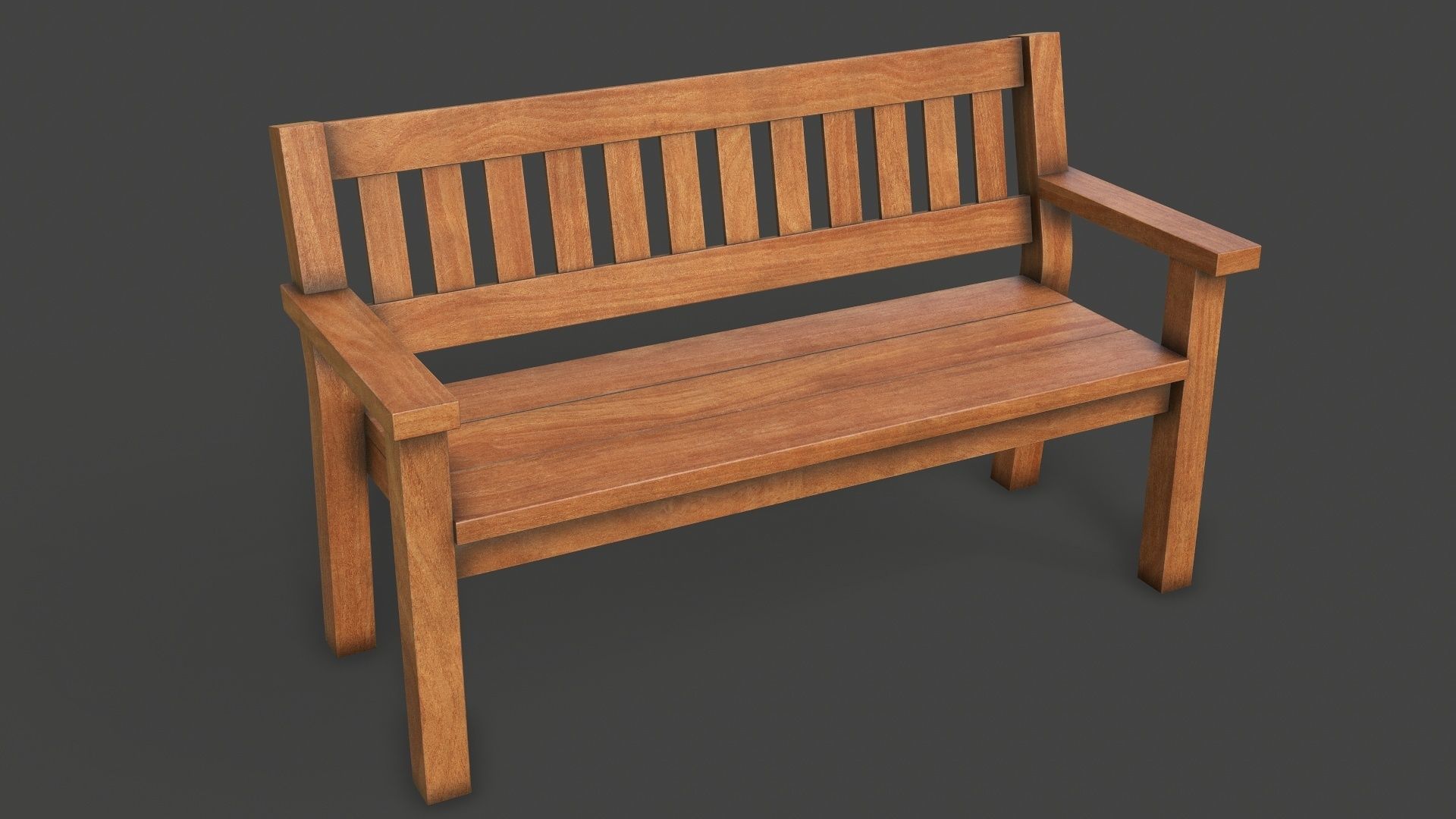 3D model Wooden Bench VR / AR / low-poly | CGTrader