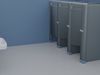 Low poly Bathroom public restroom with two stalls and sink free VR / AR ...