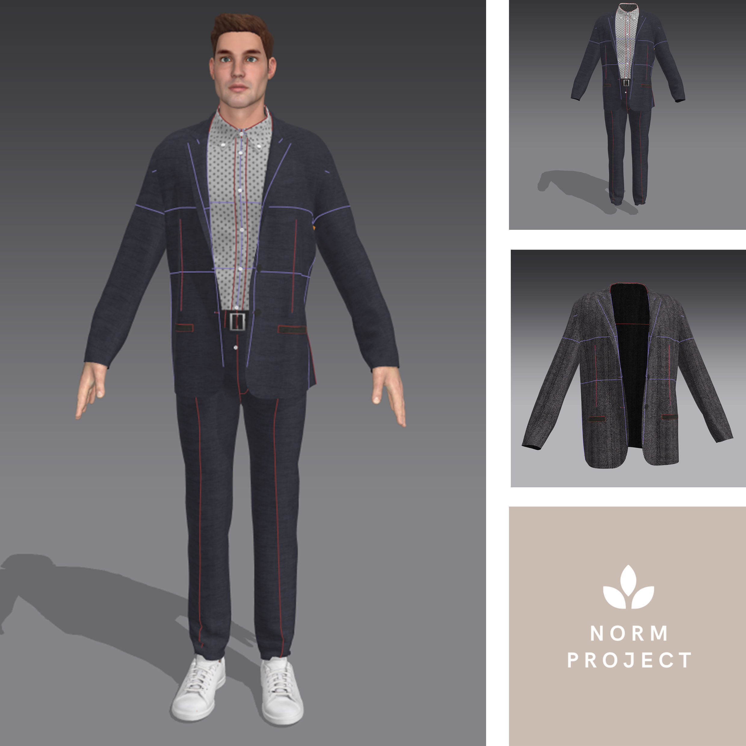 Suit-Men man in suit 3D model animated | CGTrader