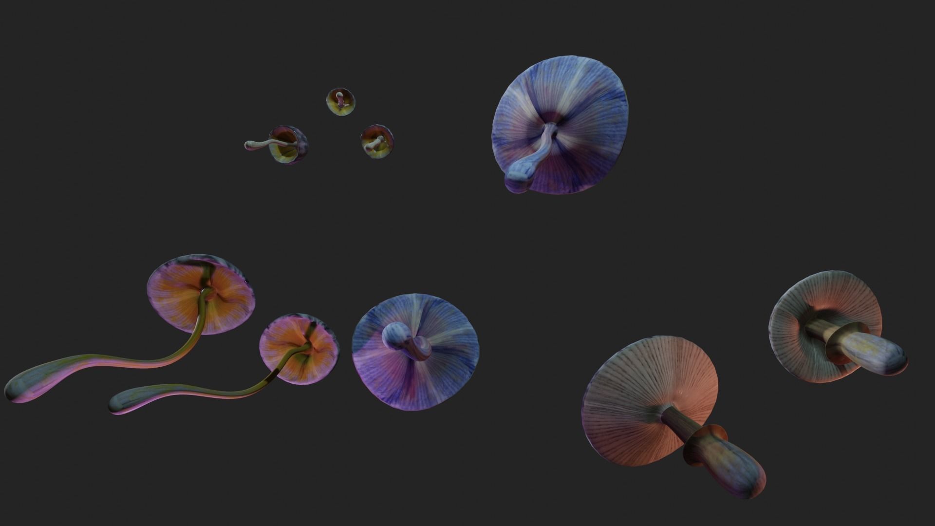 3D model Mushroom collection three mushrooms VR / AR / low-poly | CGTrader