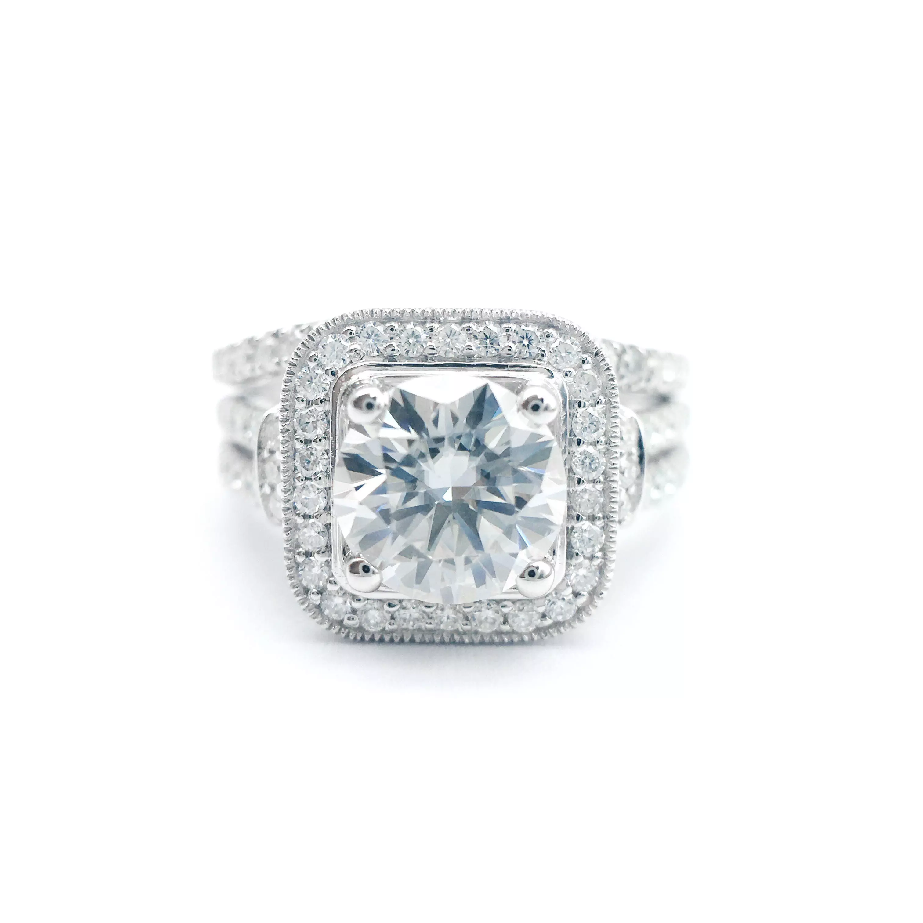 3DM Format Princess cut main stone promise ring set 3D model 3D ...
