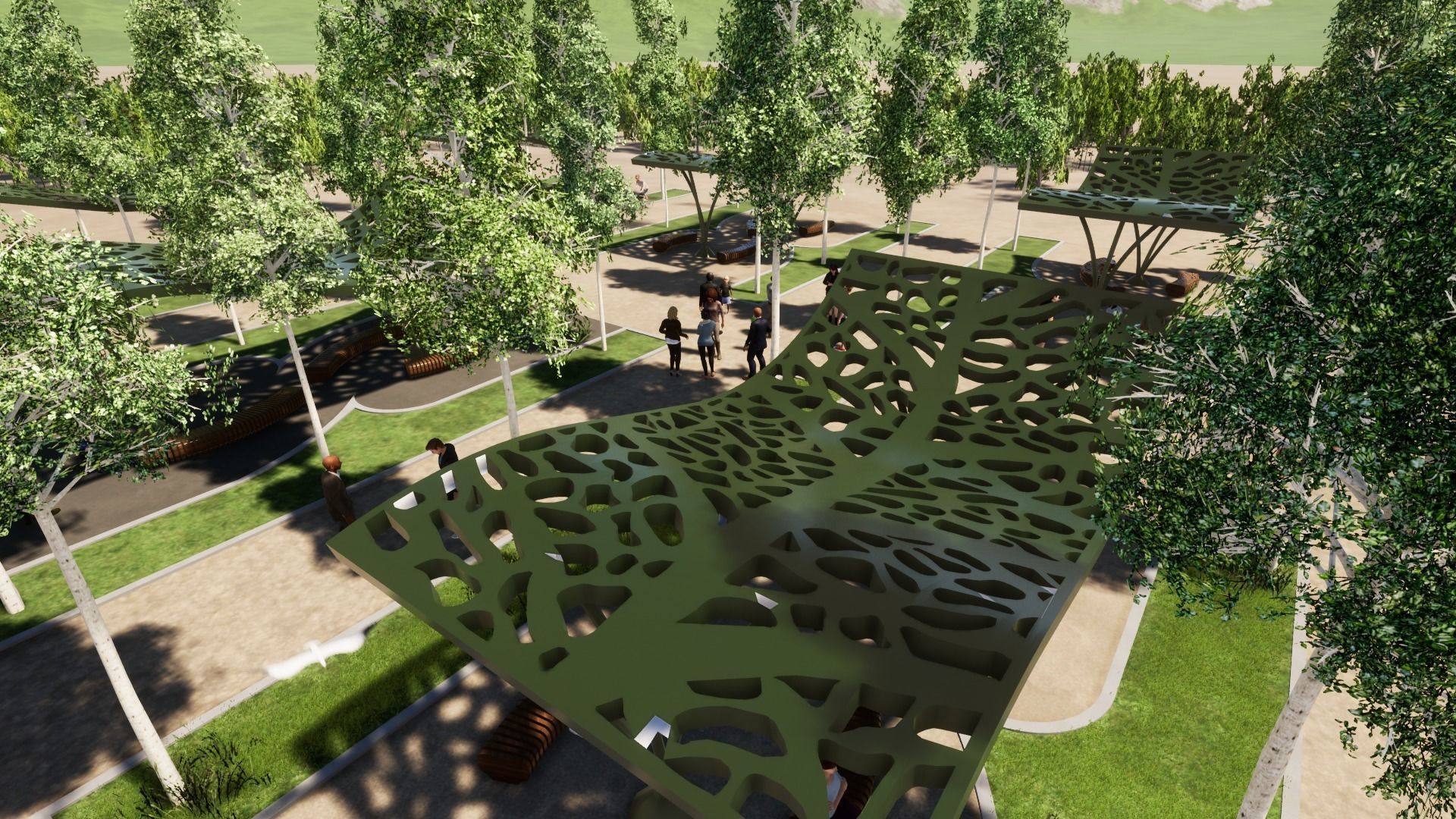 3D model ORGANIC DESIGN PERGOLA-2 VR / AR / low-poly | CGTrader