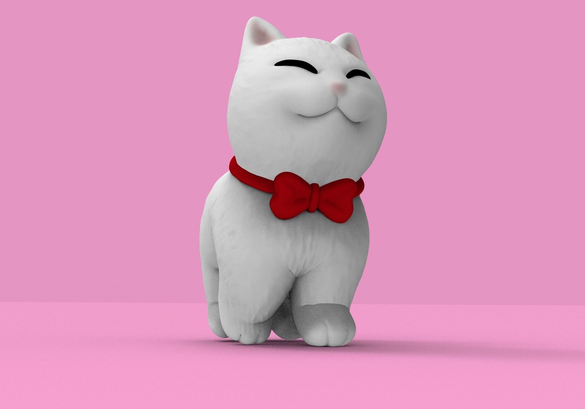 Happy cat walking 3D model 3D printable | CGTrader