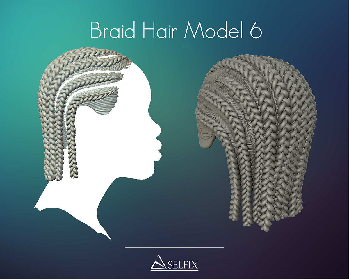 Braid Hairstyle 06 3D model 3D printable | CGTrader