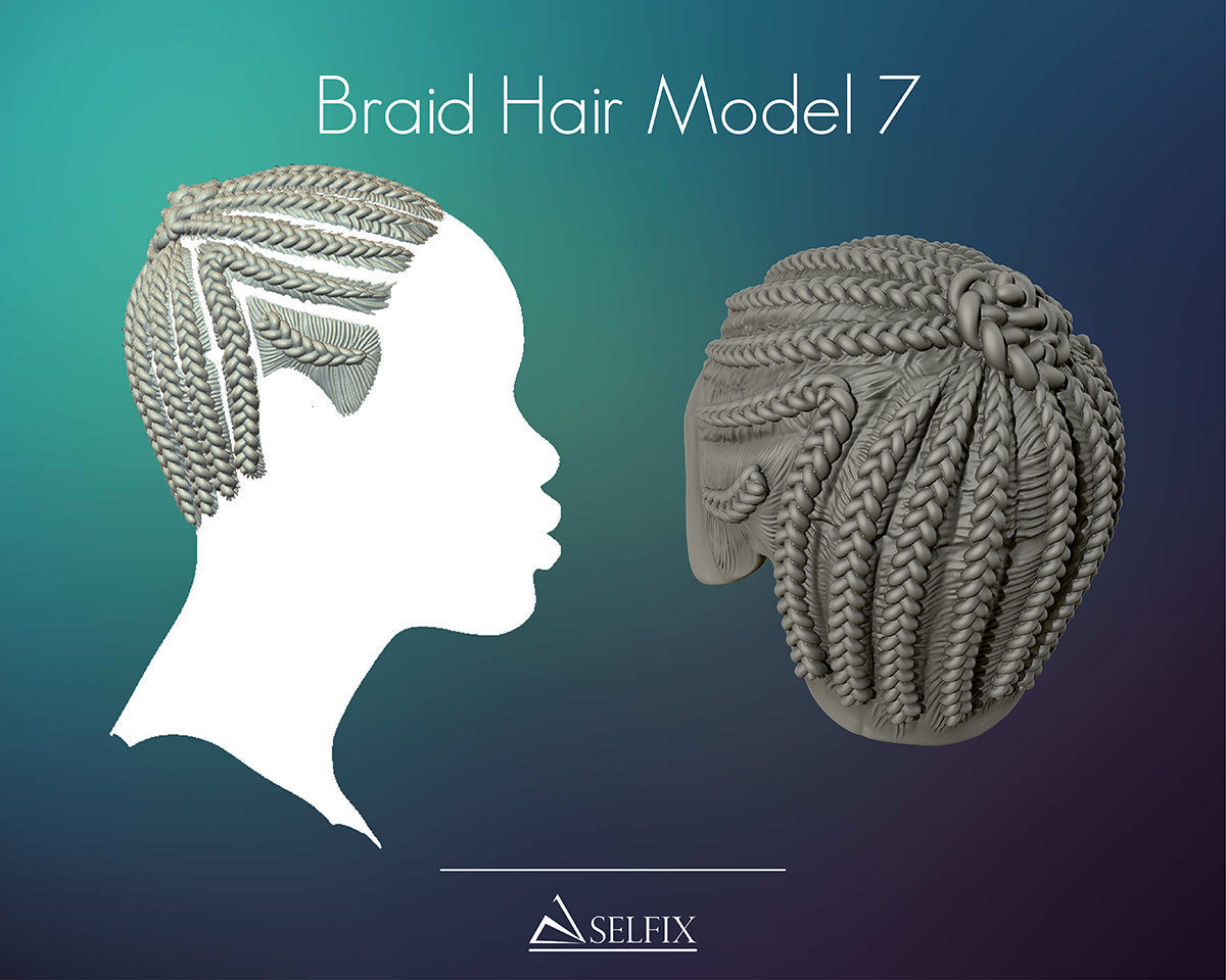 Braid Hairstyle 07 3D model 3D printable | CGTrader