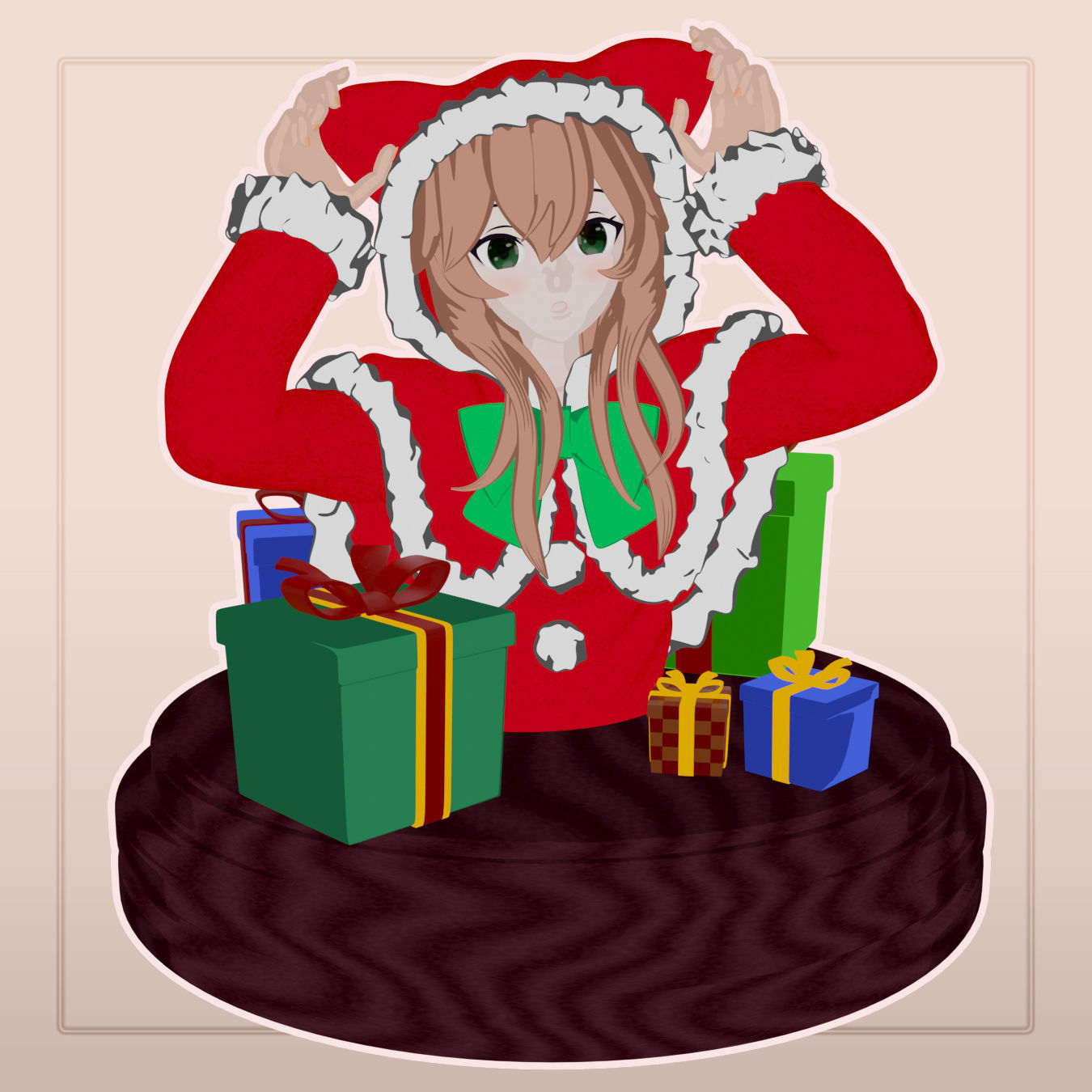 Christmas anime figurine 3D model | CGTrader