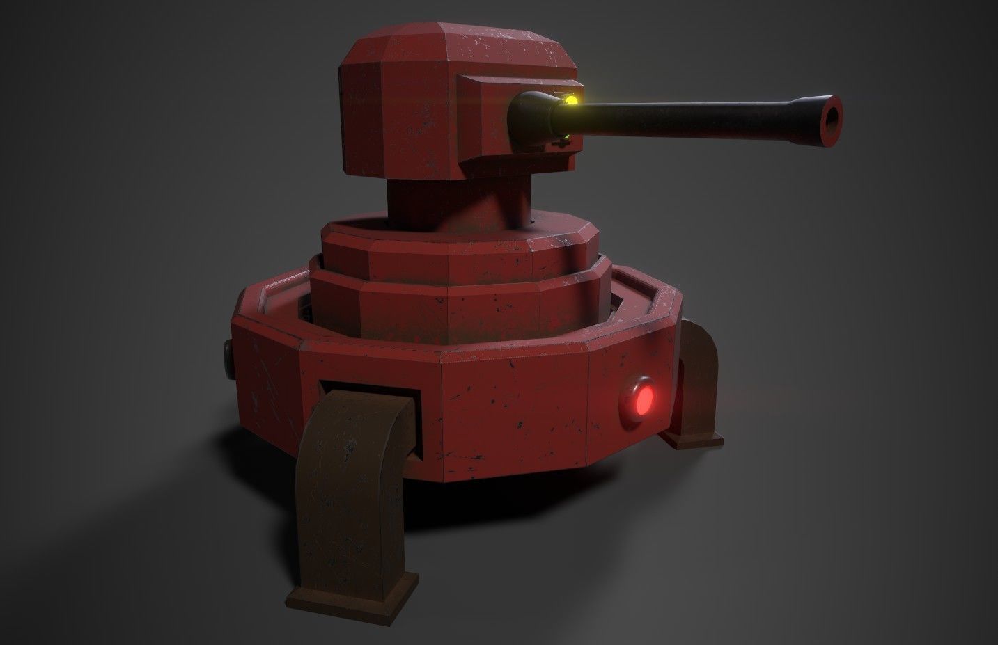 3D model Three Gun Turrets VR / AR / low-poly | CGTrader