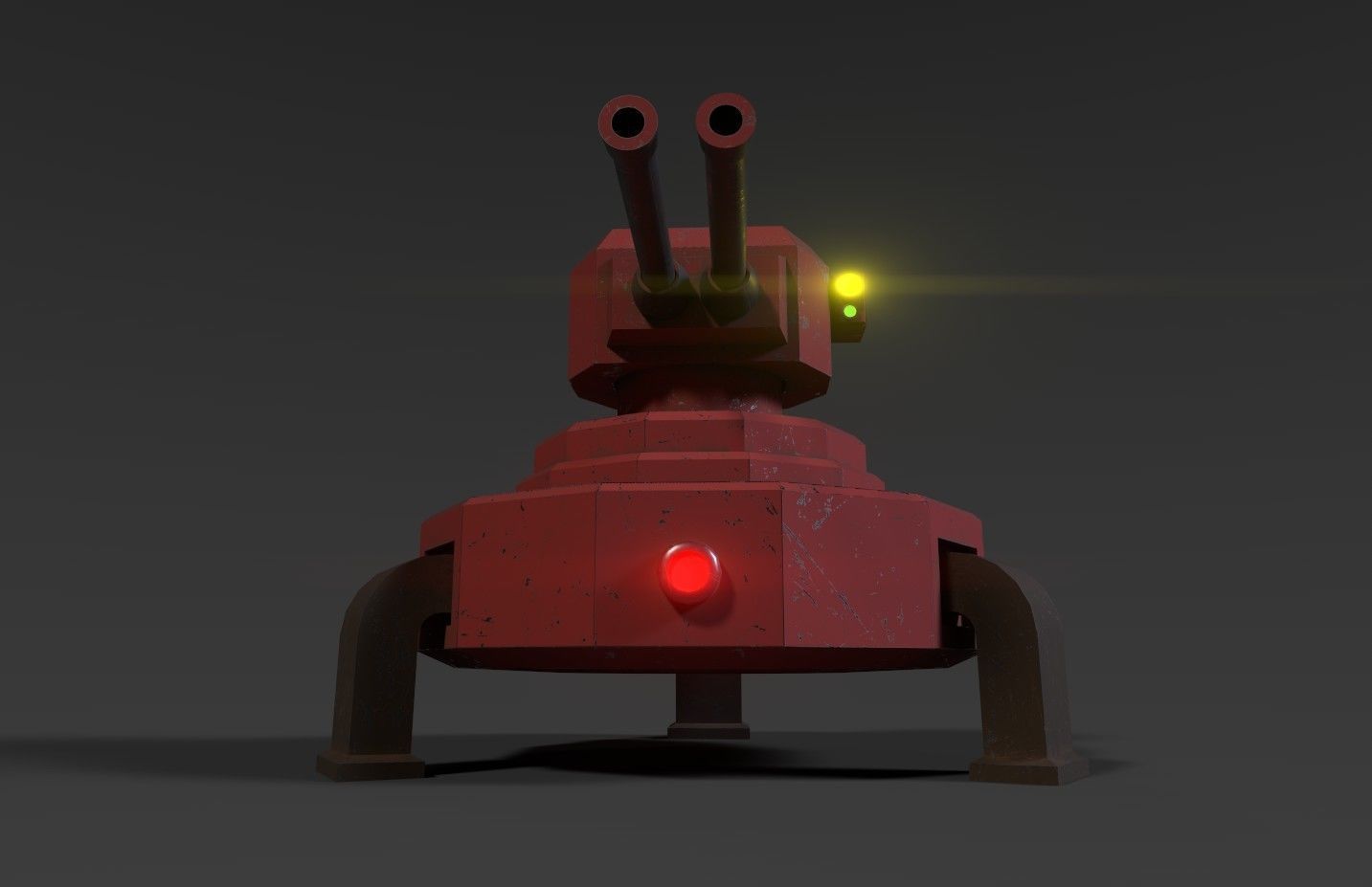 3D model Three Gun Turrets VR / AR / low-poly | CGTrader