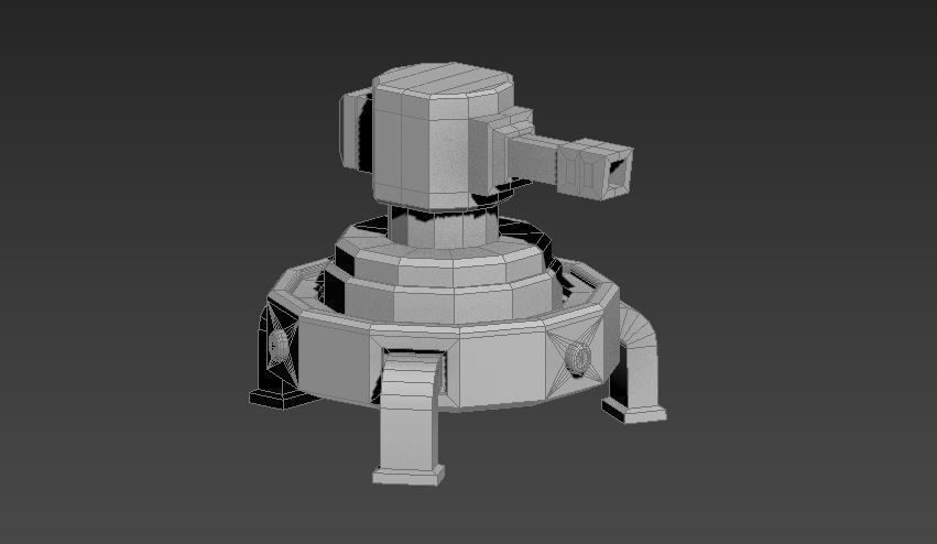 3D model Three Gun Turrets VR / AR / low-poly | CGTrader