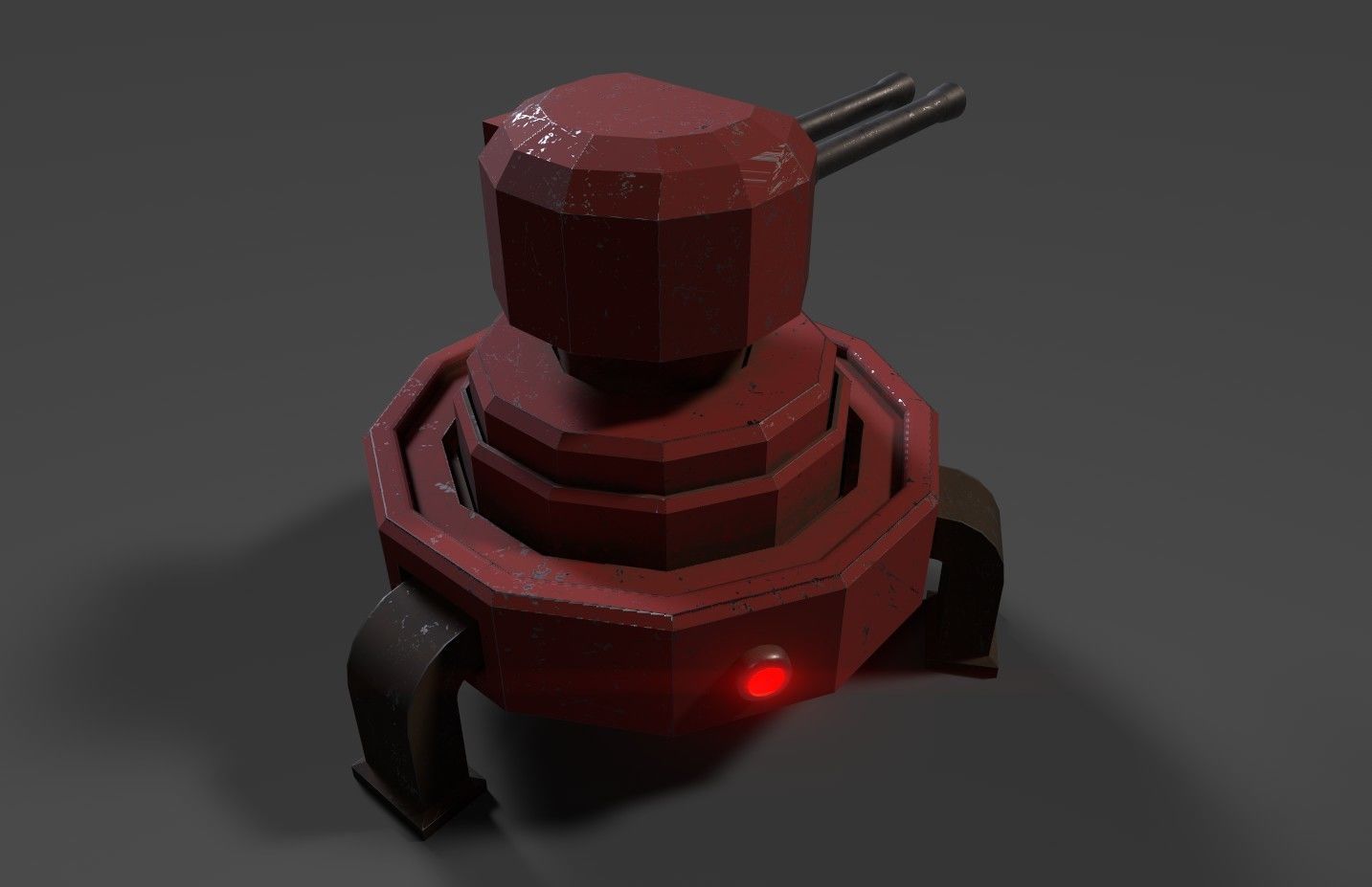 3D model Three Gun Turrets VR / AR / low-poly | CGTrader