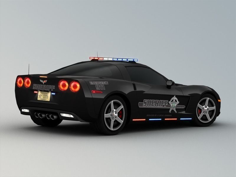3D model Chevrolet Corvette C6 Police Car VR / AR / low-poly rigged ...
