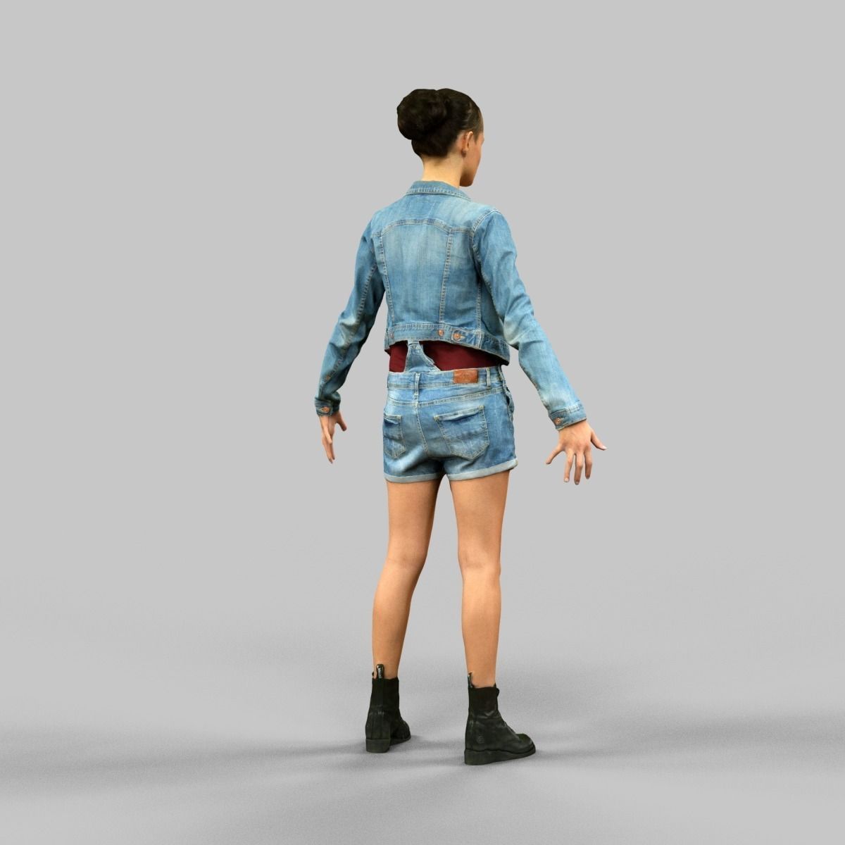 3D model A-Pose Girl ready for rigging VR / AR / low-poly | CGTrader