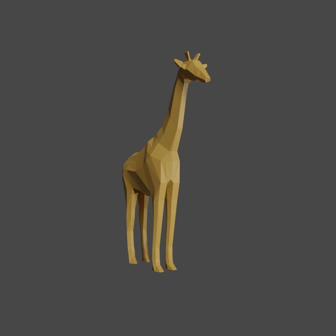 Giraffe - low poly 3D model 3D printable | CGTrader