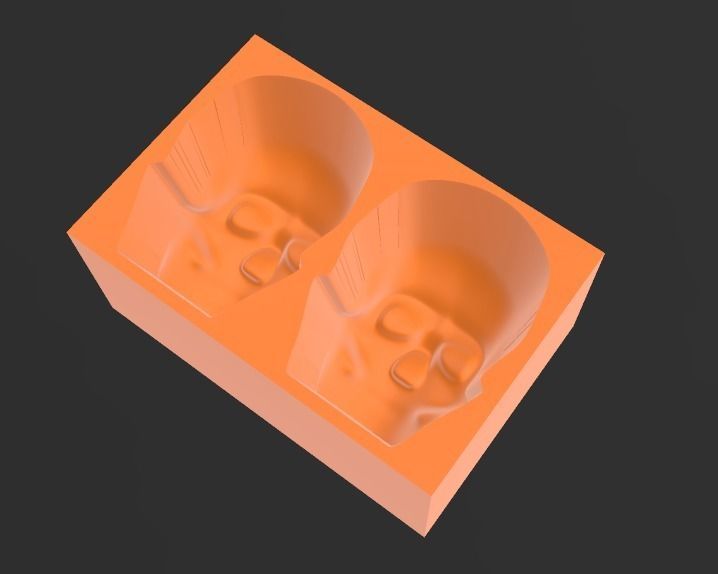 Skull ice cube mold 3D model 3D printable | CGTrader