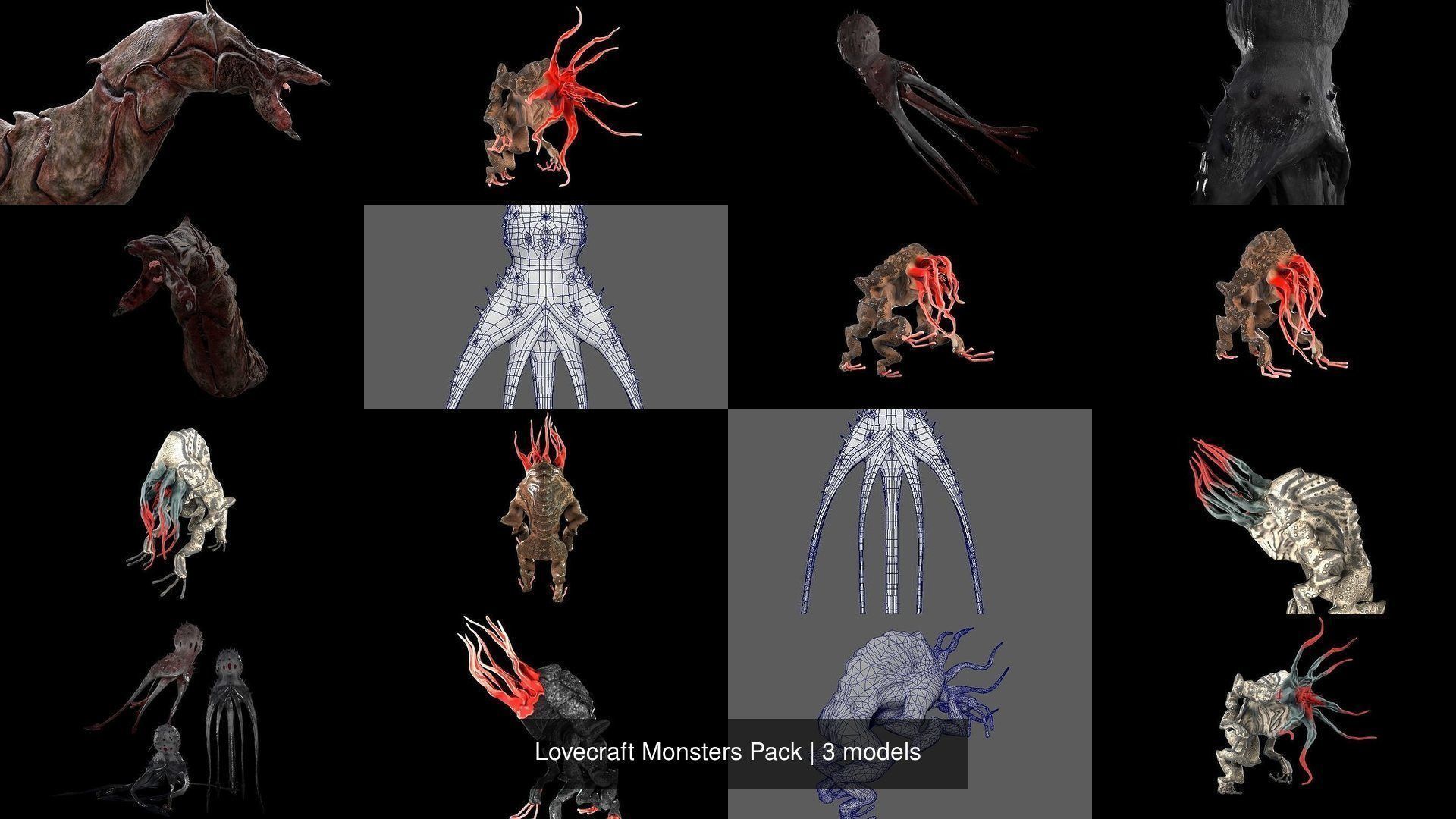 3D Model Collection Lovecraft Monsters Pack VR / AR / low-poly | CGTrader