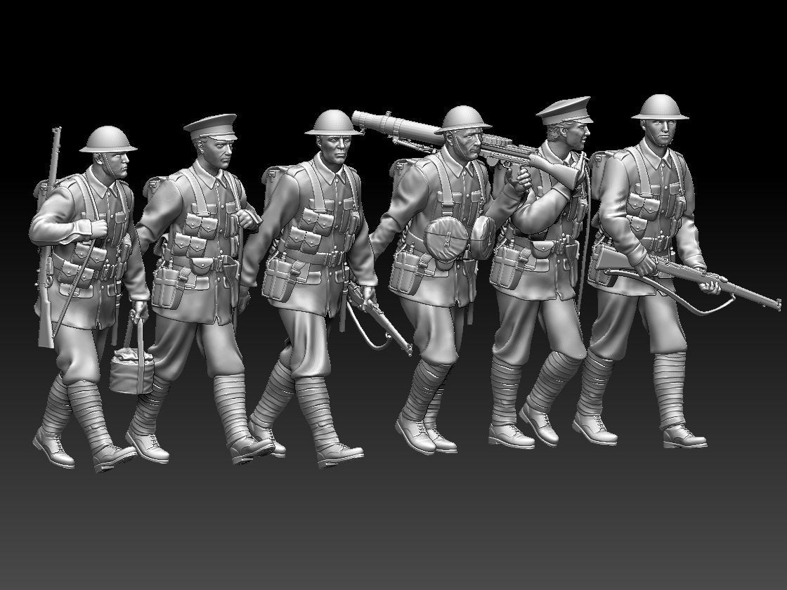 British soldiers ww1 3D model 3D printable | CGTrader