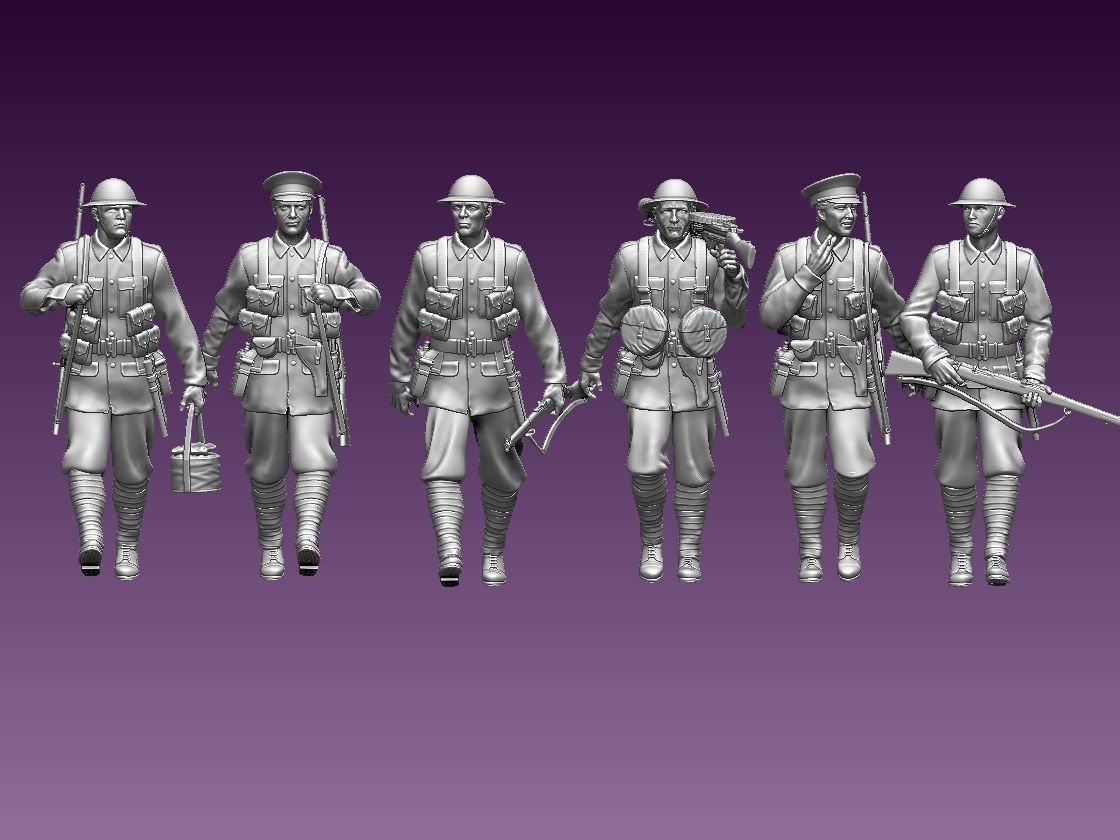 British soldiers ww1 3D model 3D printable | CGTrader