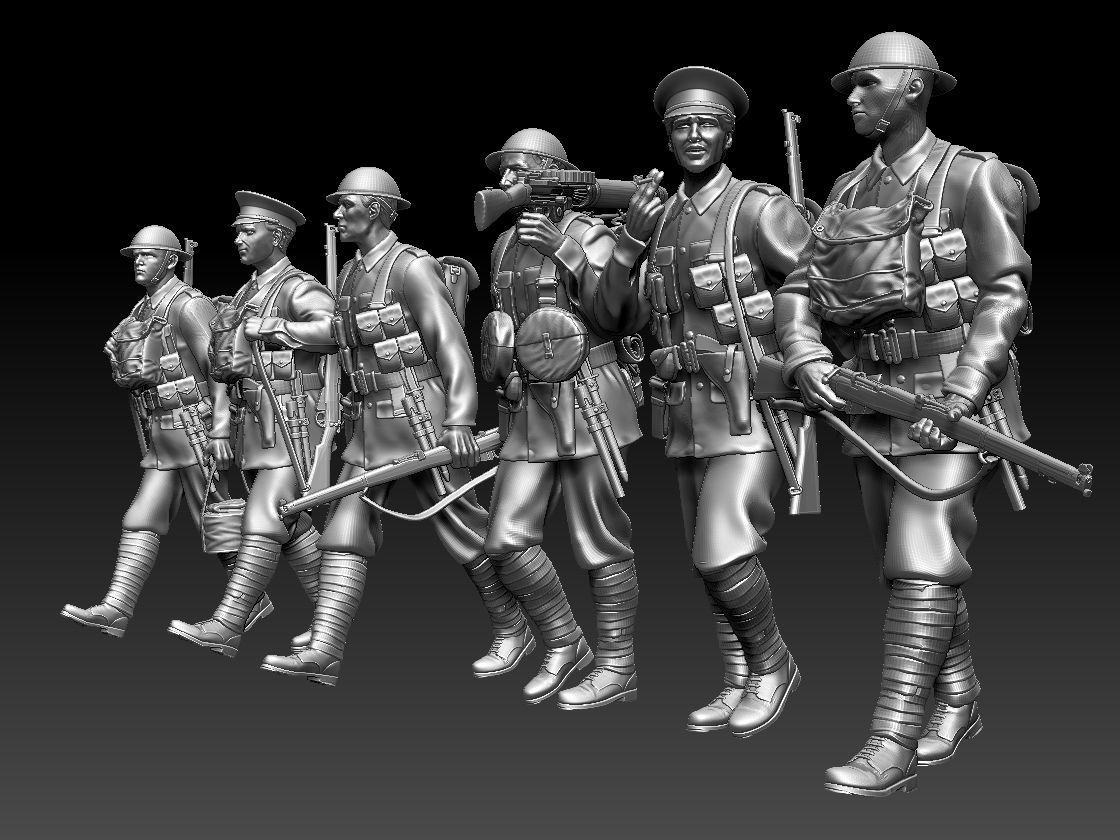 British soldiers ww1 3D model 3D printable | CGTrader