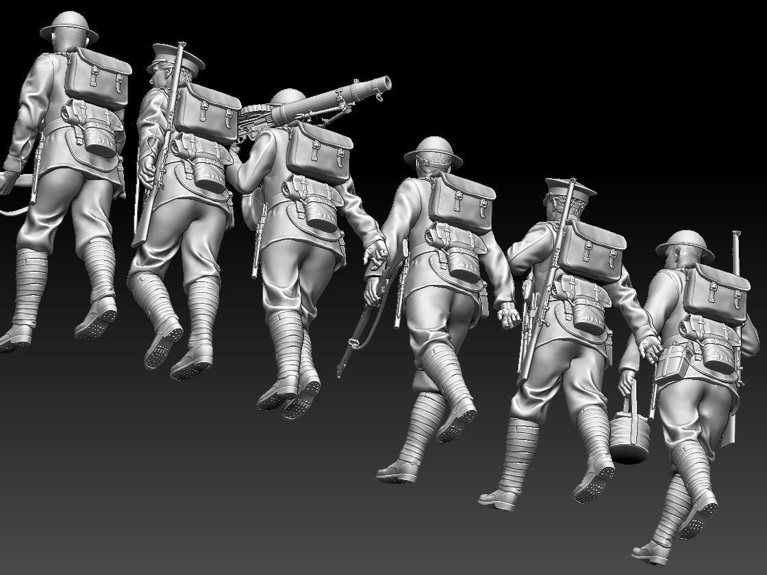 British soldiers ww1 3D model 3D printable | CGTrader